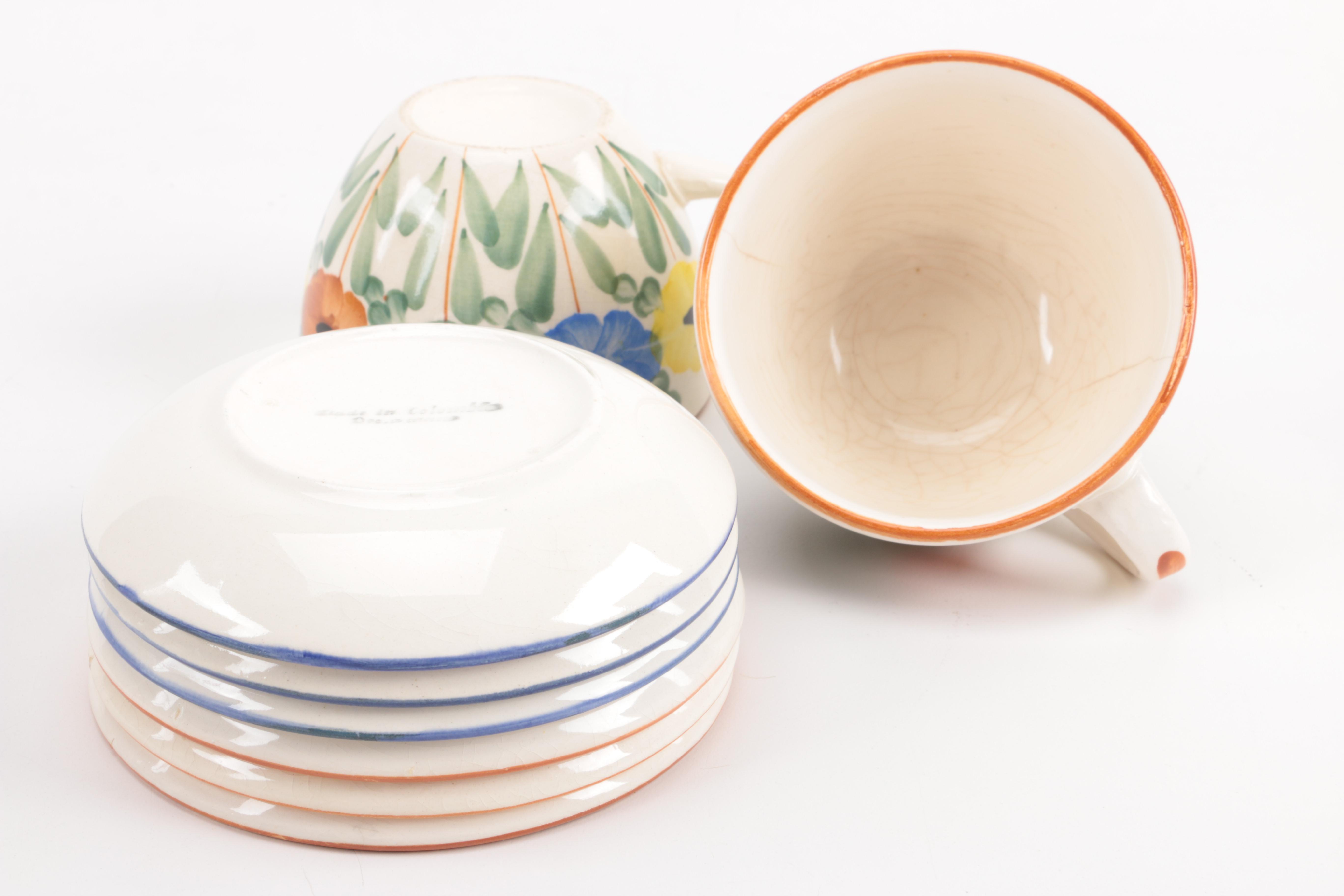 Colombian Hand Painted Floral Pattern Tea Set | EBTH