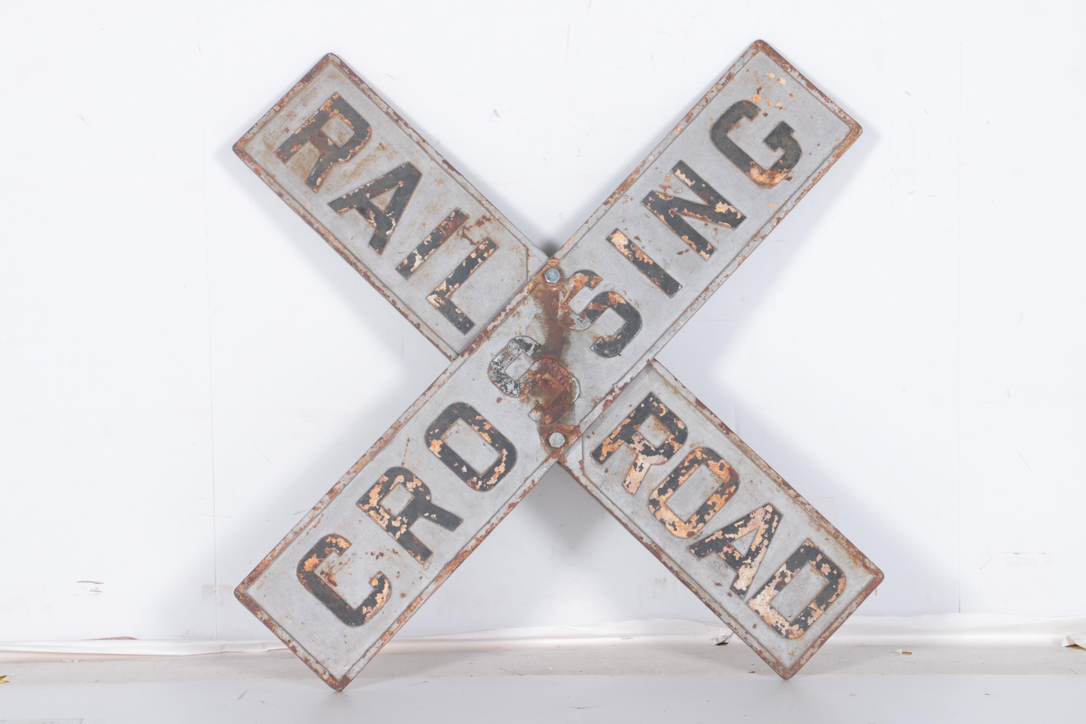 Cast Iron Railroad Crossing Sign | EBTH