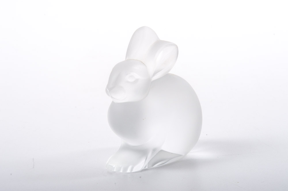 Lalique Frosted Crystal Rabbit Figurine | EBTH