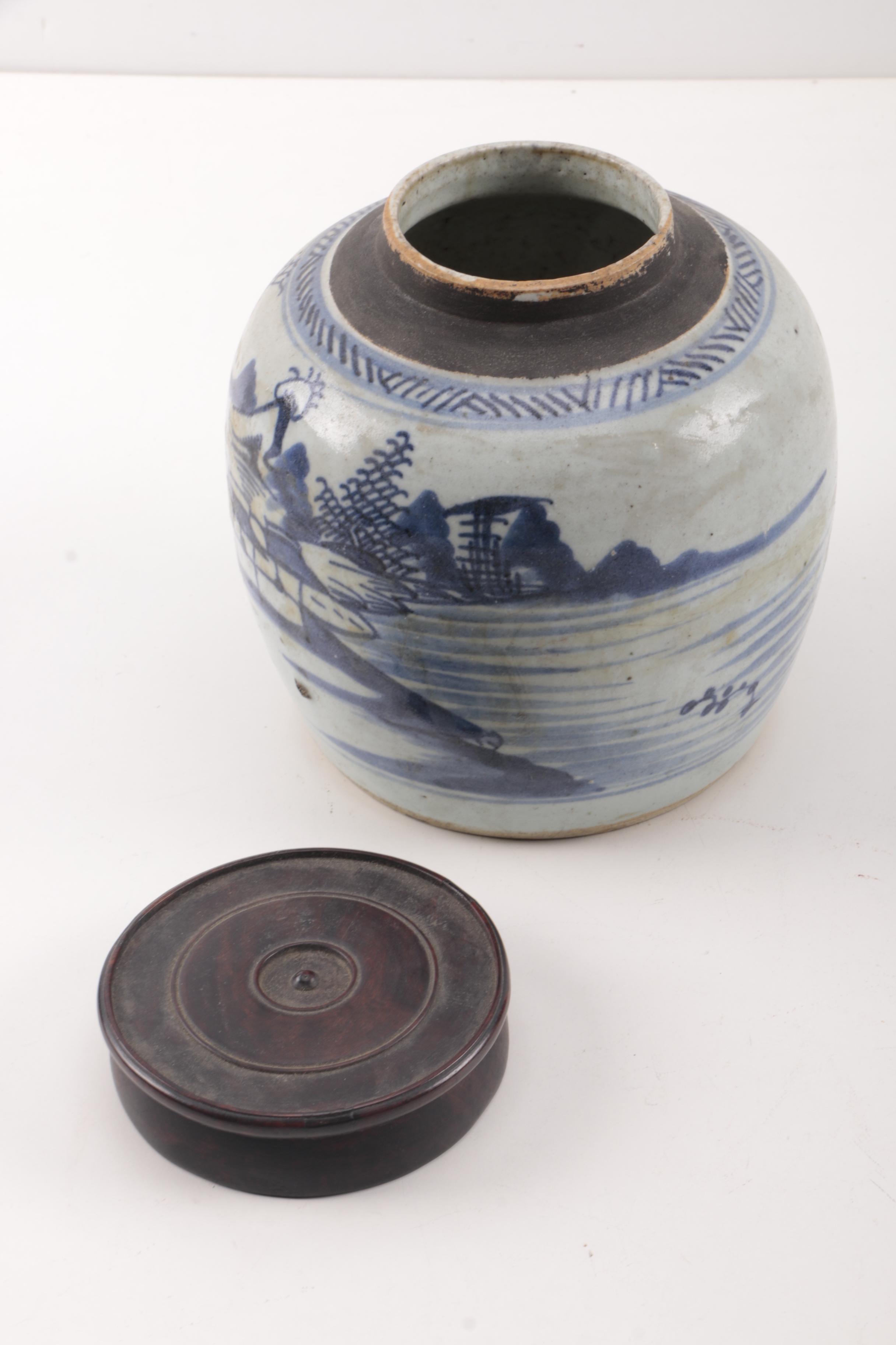 Antique Chinese Blue and White Covered Canisters | EBTH