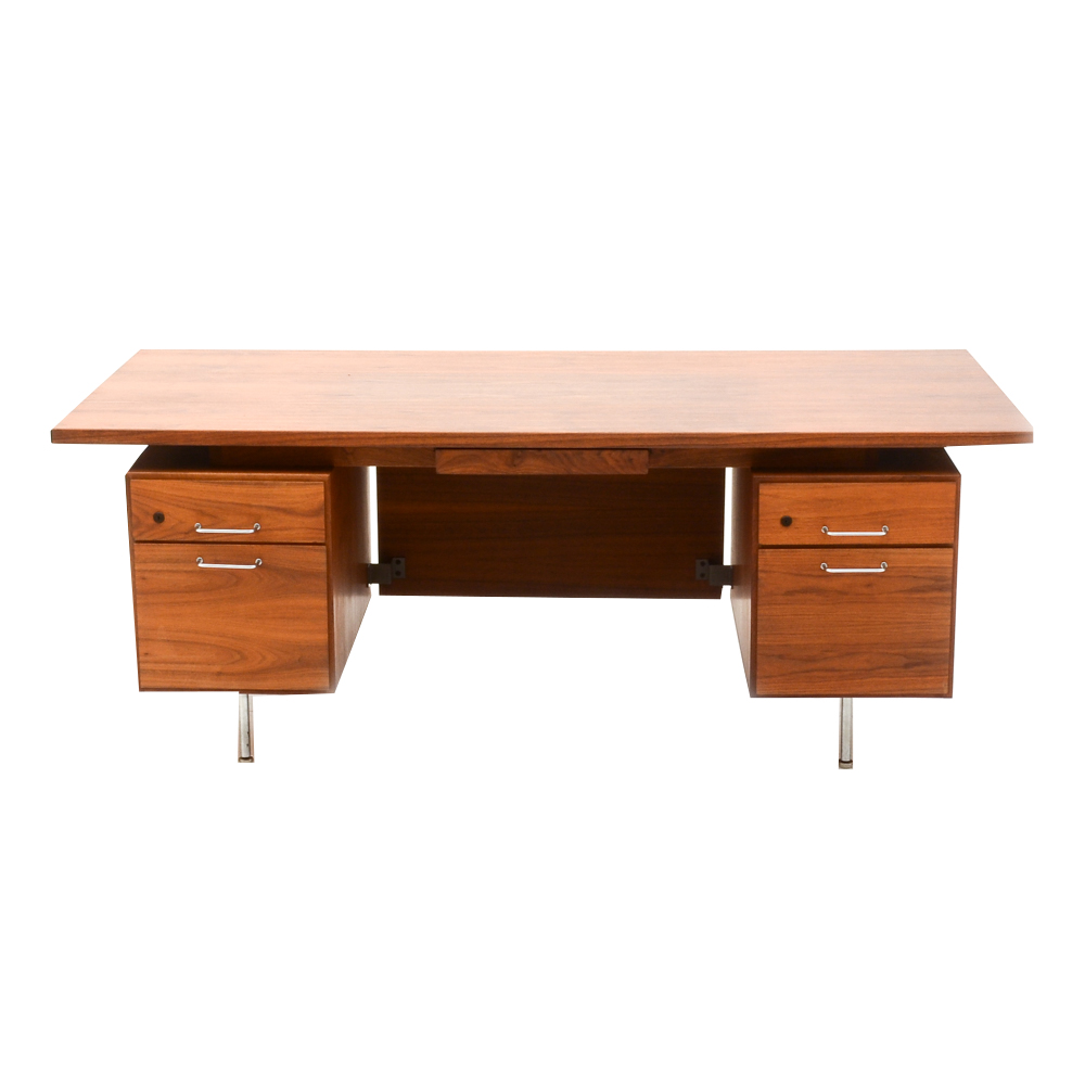 Mid Century Modern Jens Risom Floating Walnut Desk | EBTH