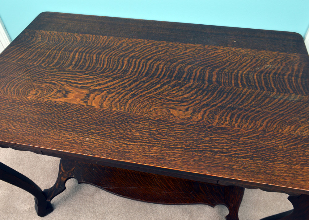Antique Tiger Oak Library Table | EBTH