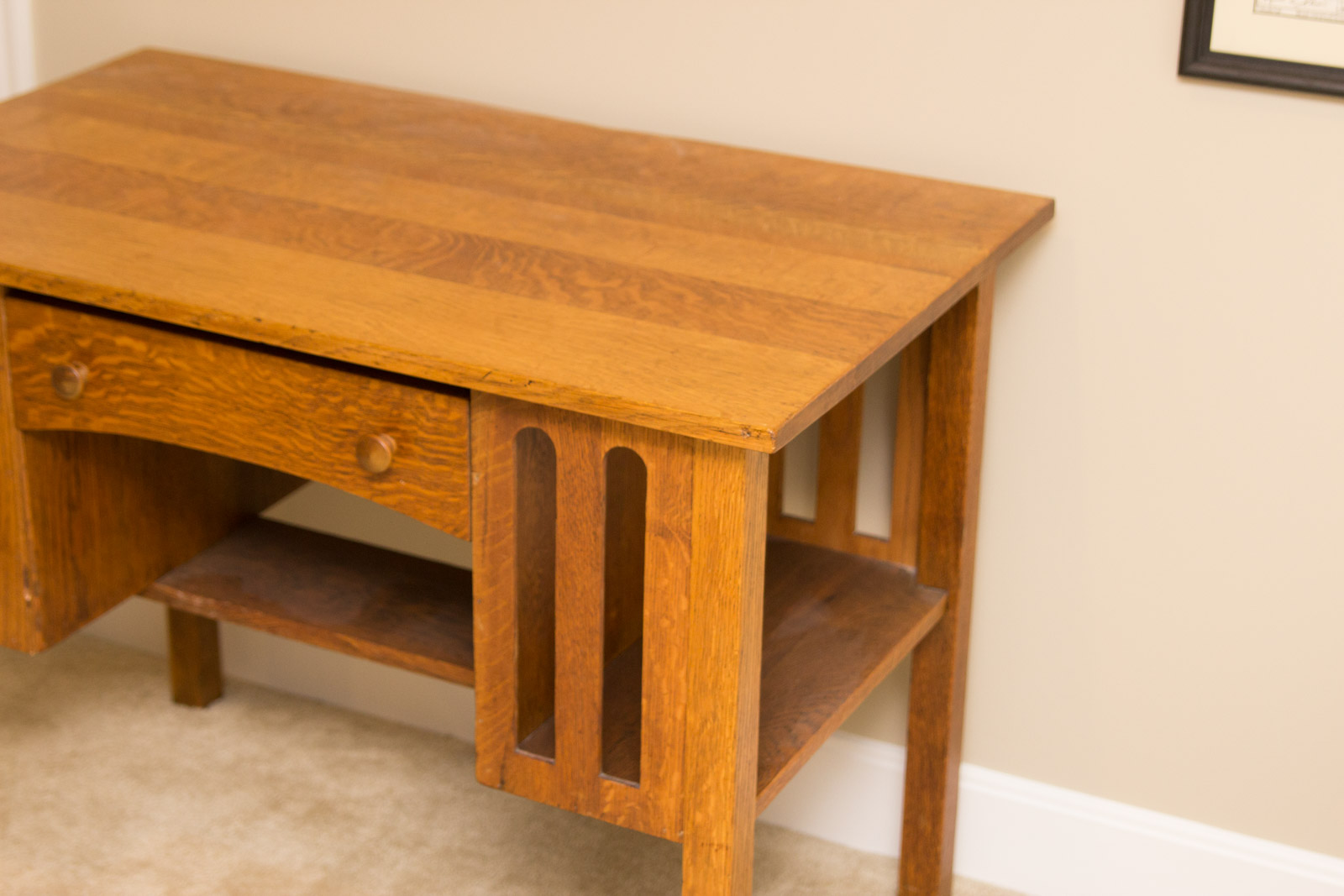 Mission Style Oak Desk With Chair | EBTH