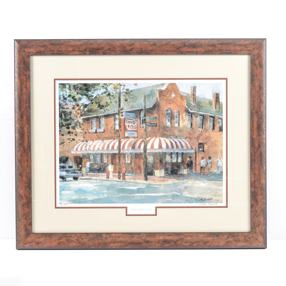 Richard Greenleaf Limited Edition Offset Lithograph "The Varsity Club ...