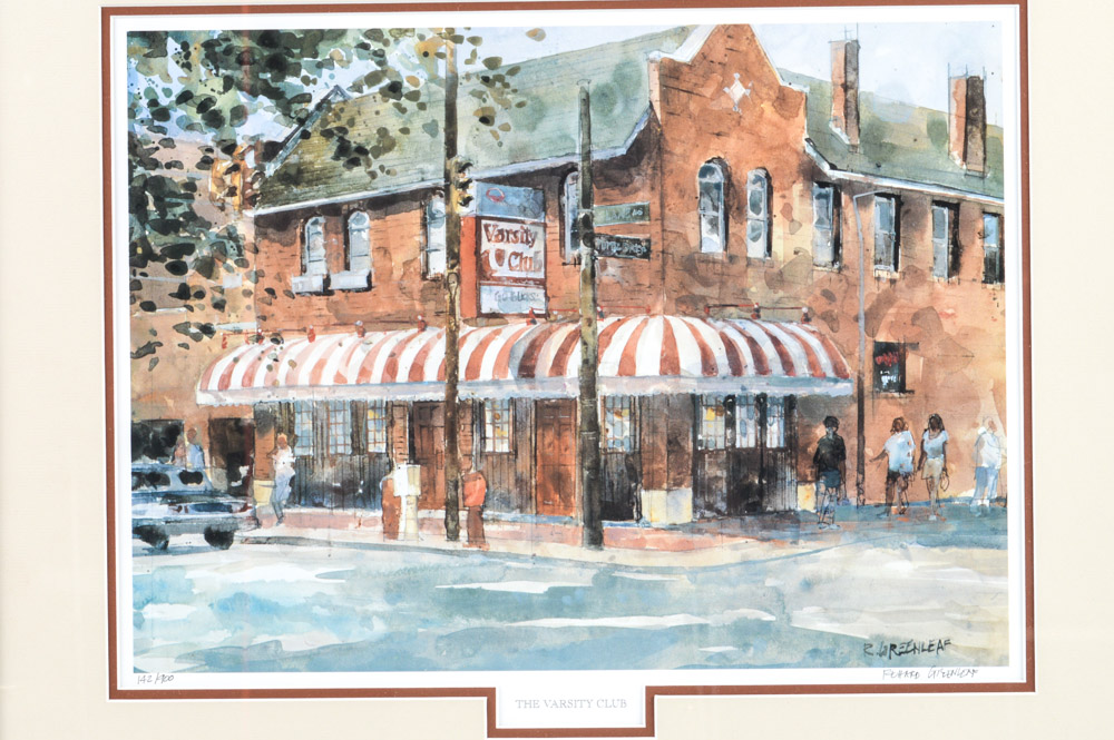 Richard Greenleaf Limited Edition Offset Lithograph "The Varsity Club ...