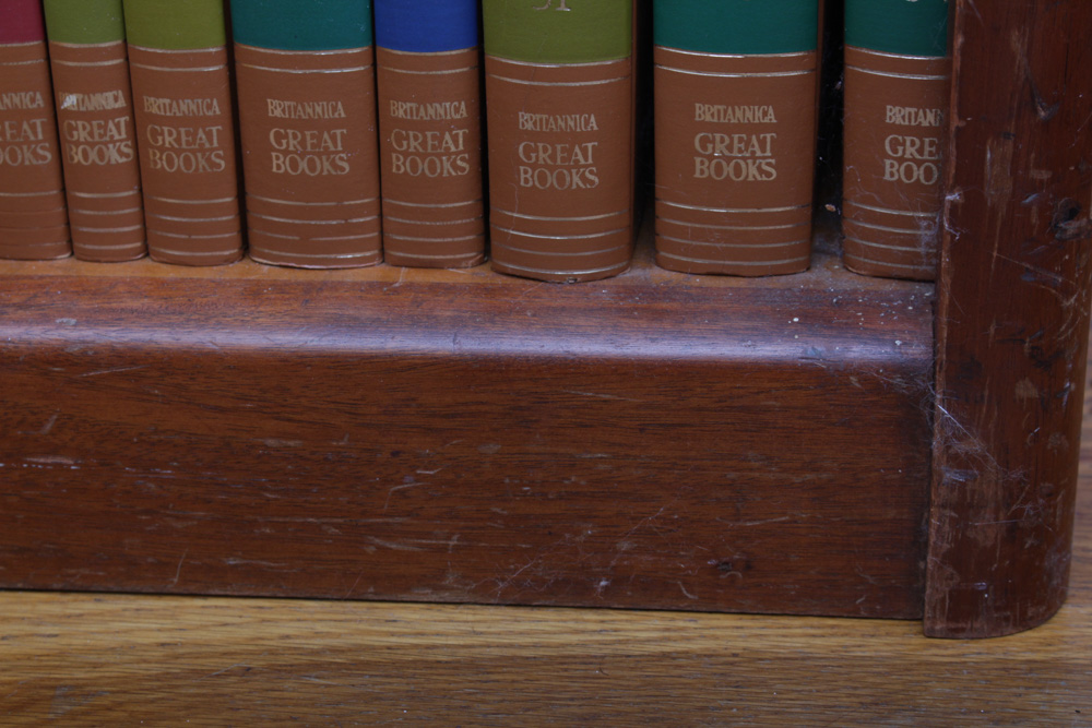 "Encyclopedia Britannica Great Books" With Wooden Bookshelf | EBTH