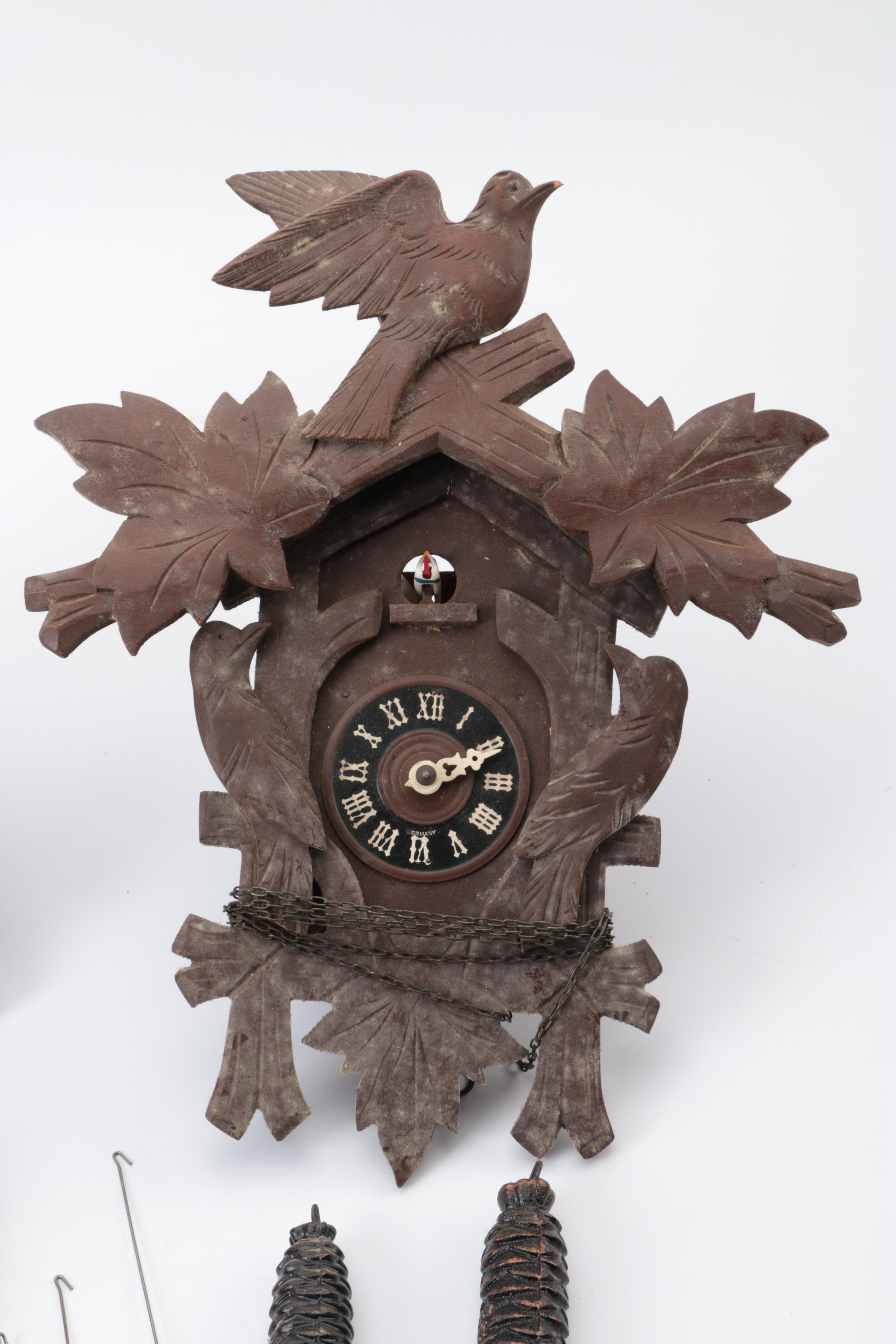Black Forest Style Carved Wooden Cuckoo Clocks | EBTH