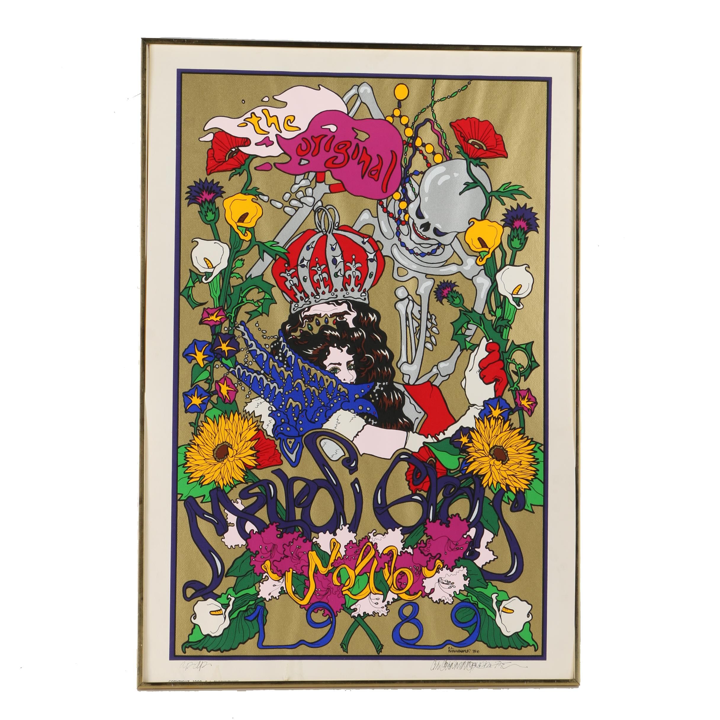 C.L. Cunningham Vintage Artist's Proof Serigraph "The Original Mardi ...