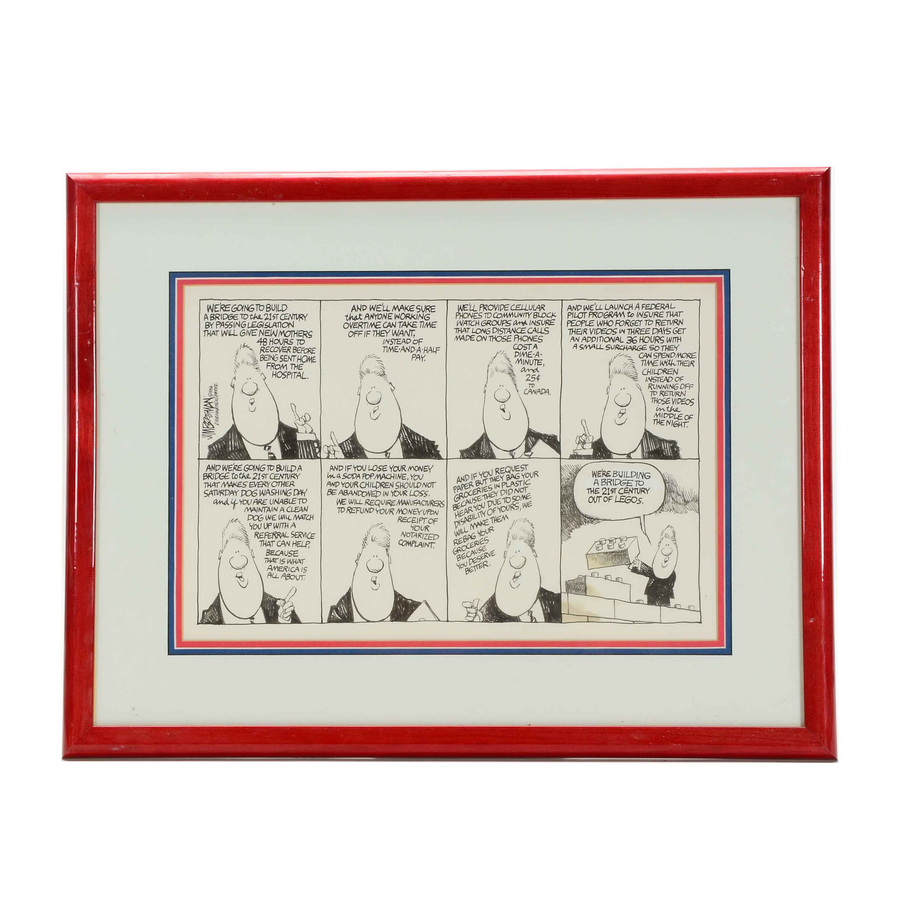 Jim Borgman Original 1996 Ink Cartoon Illustration Prototype for ...