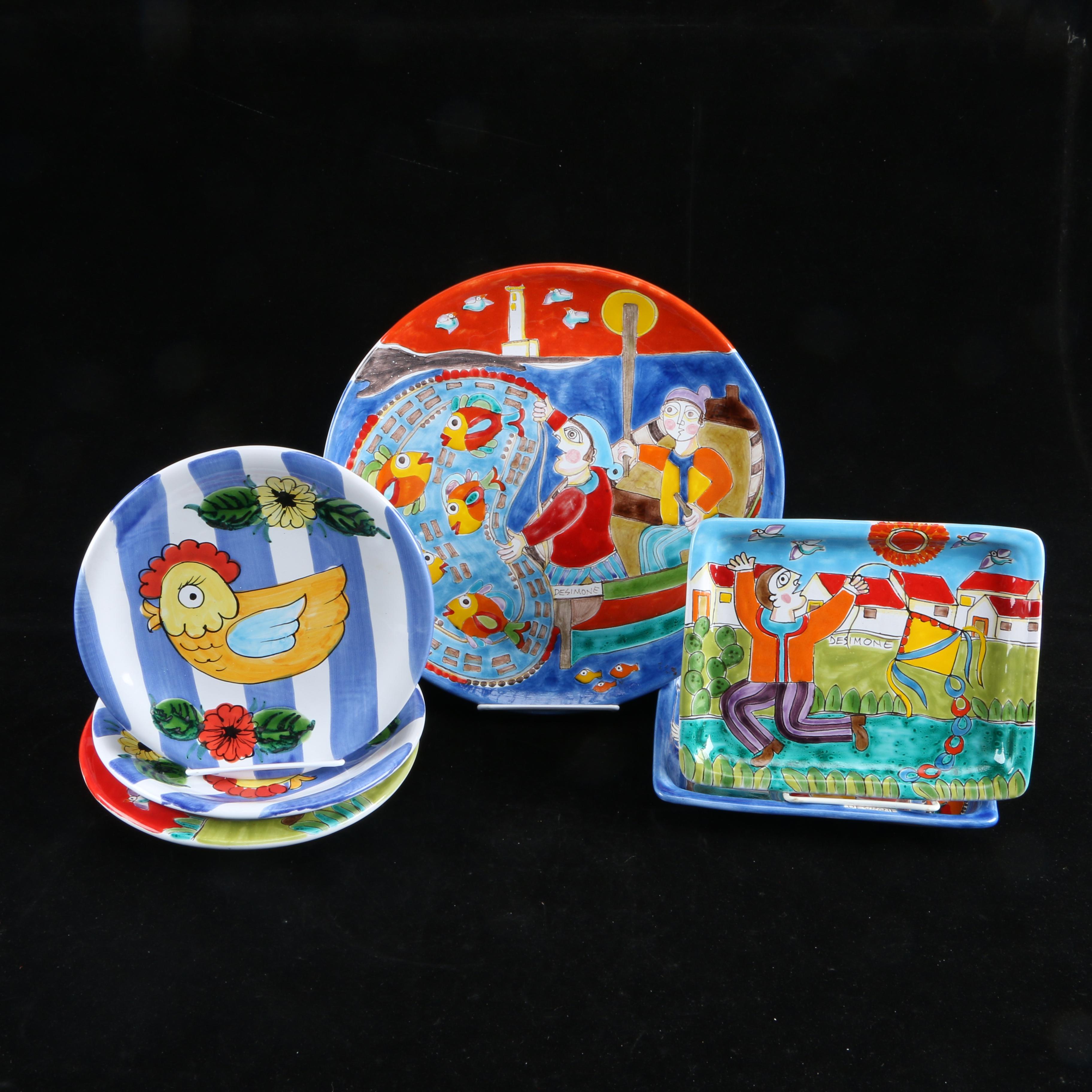 Desimone Hand Painted Italian Plates | EBTH