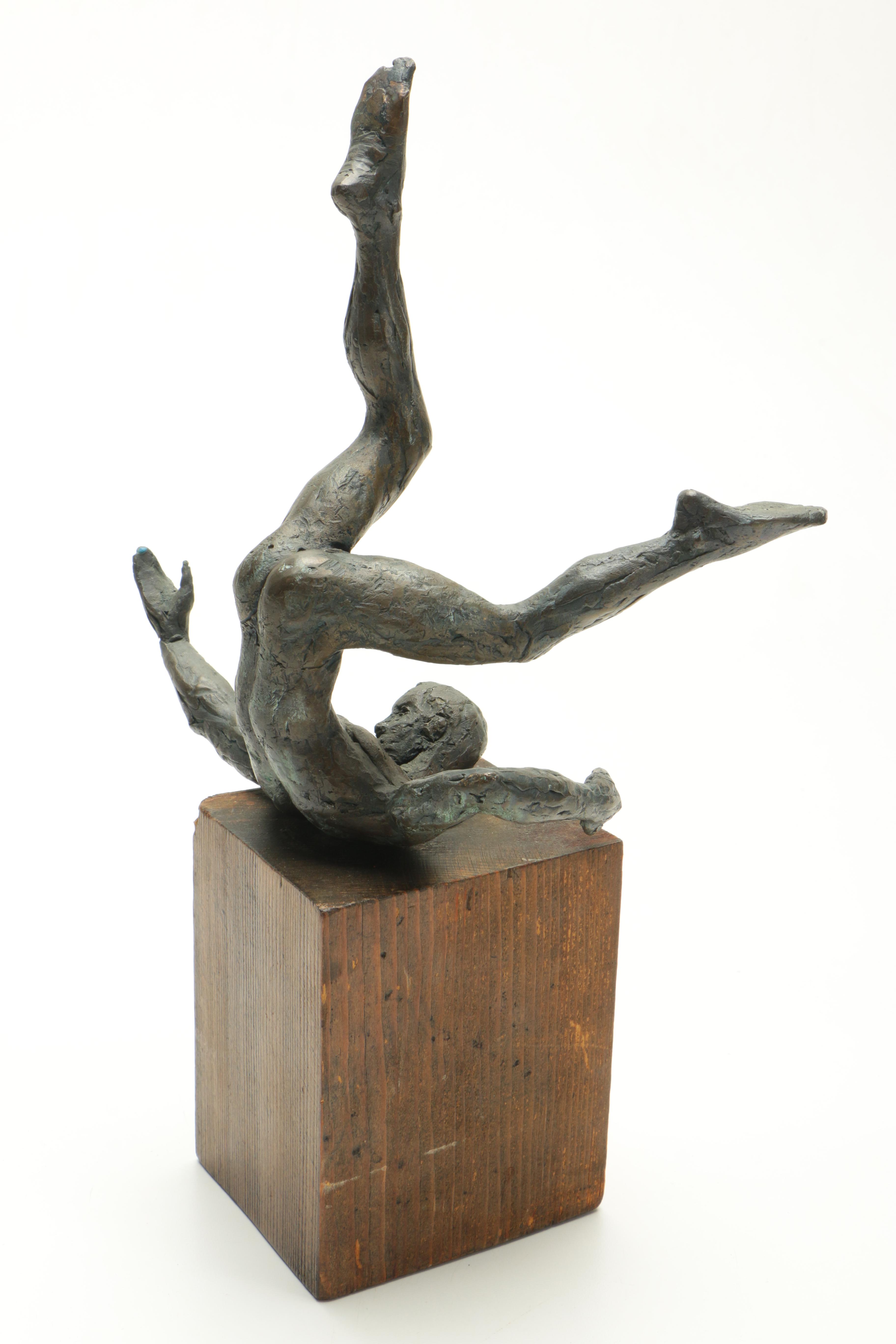 Brass Sculpture of a Falling Man | EBTH