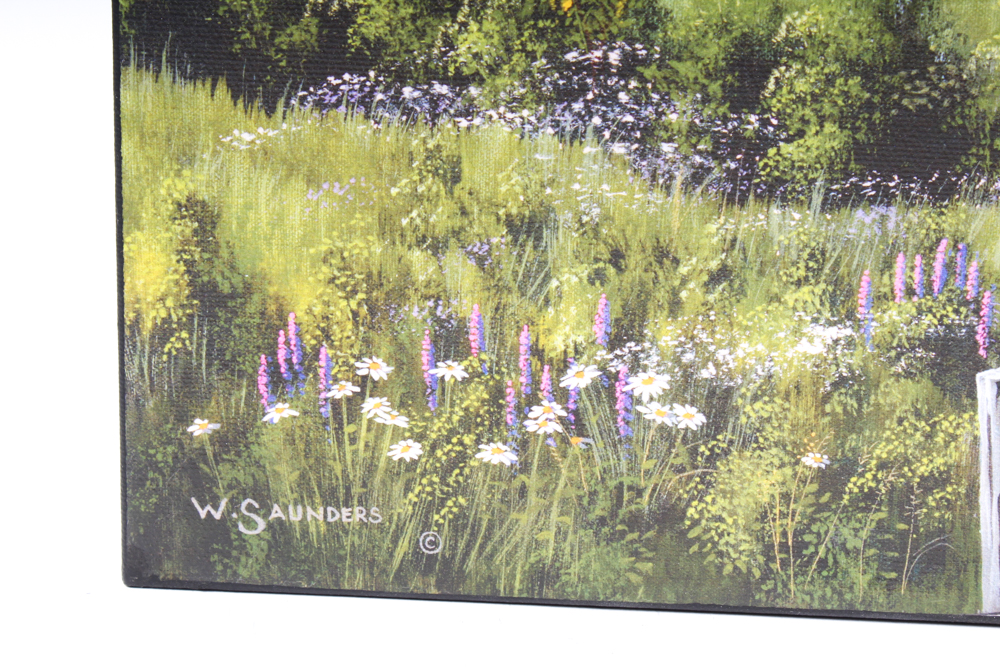 W. Saunders Art Print on Canvas "Hanging Basket" | EBTH