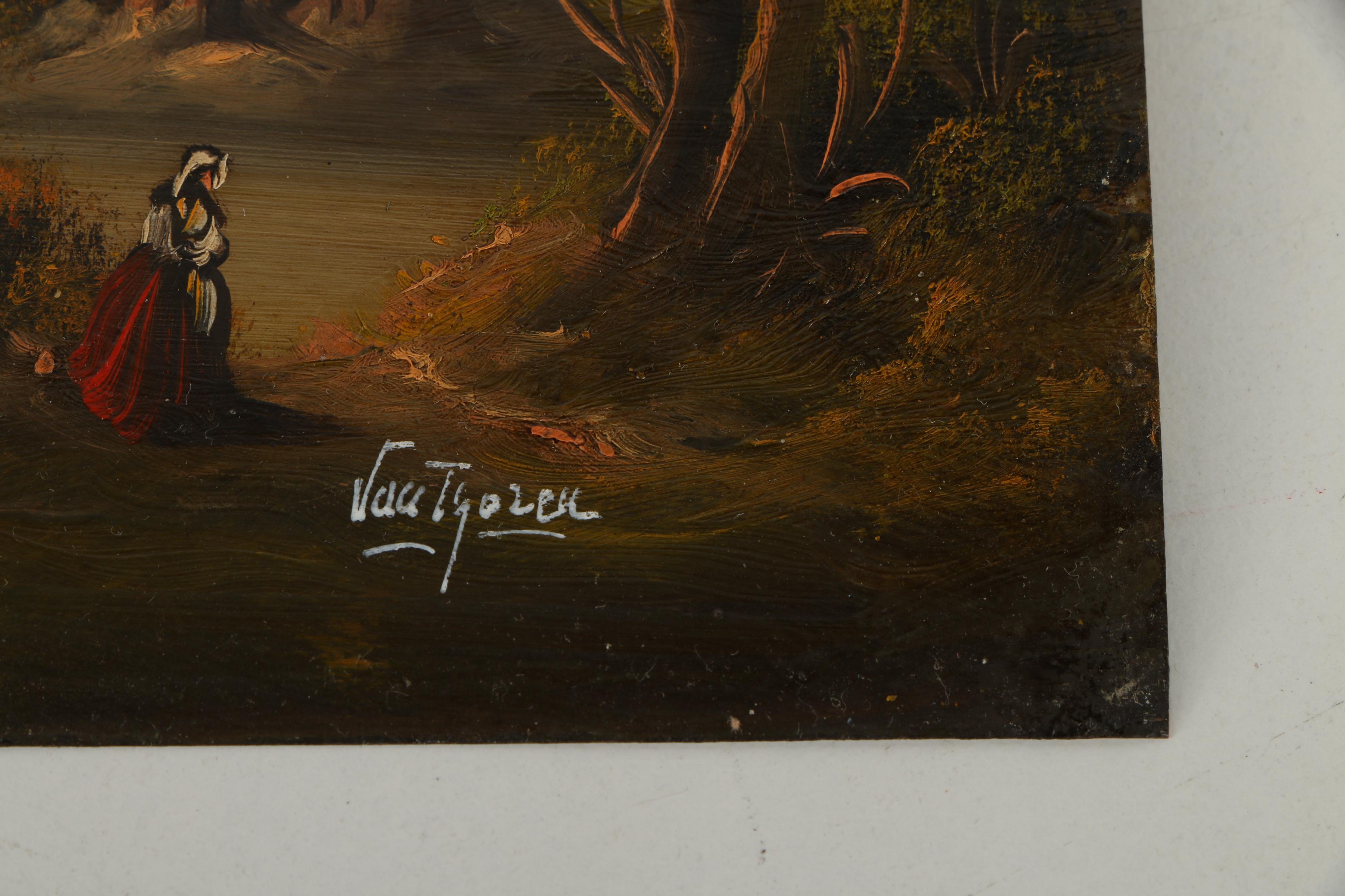 After Otto Van Thoren Oil Paintings on Copper Plate of Genre Scenes | EBTH