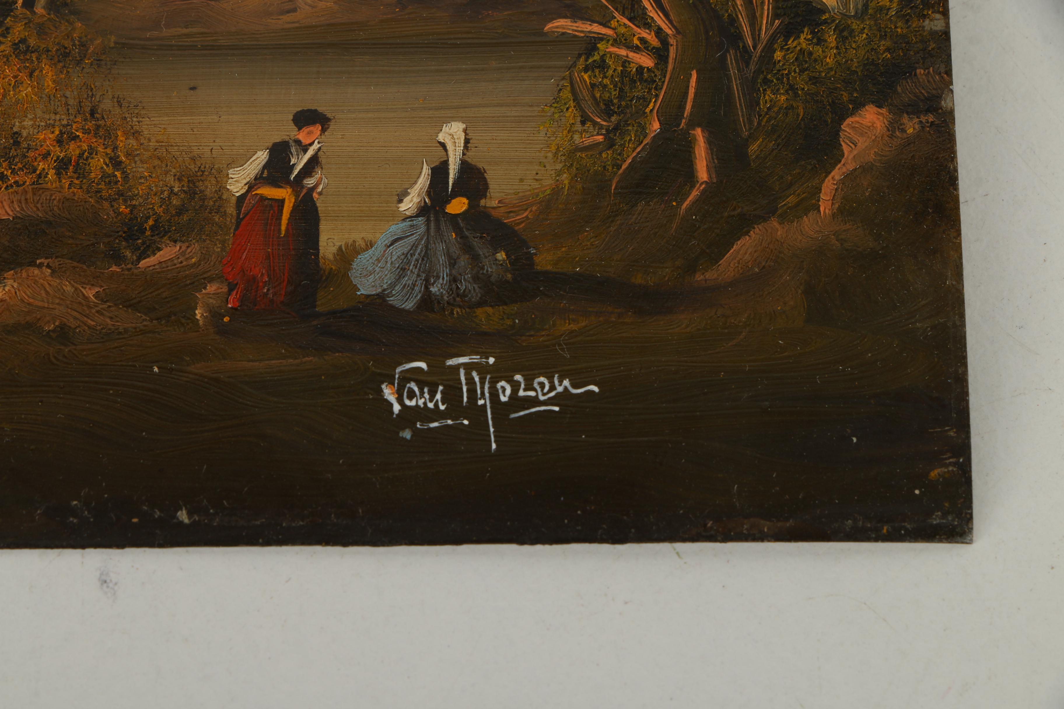 After Otto Van Thoren Oil Paintings on Copper Plate of Genre Scenes | EBTH