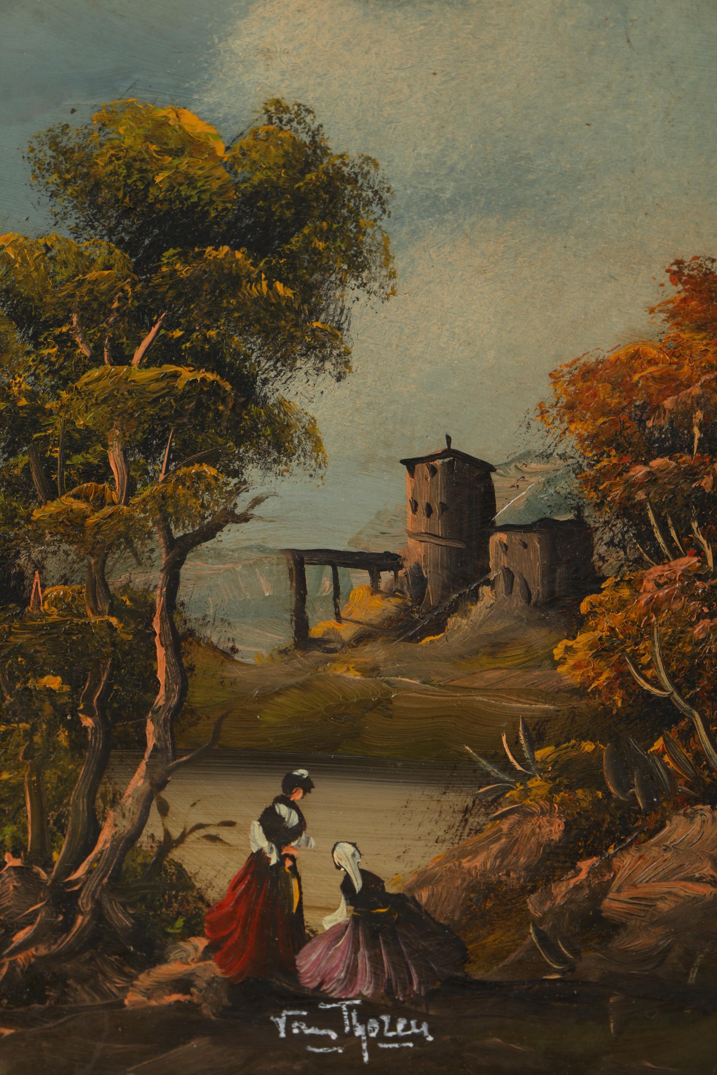 After Otto Van Thoren Oil Paintings on Copper Plate of Genre Scenes | EBTH