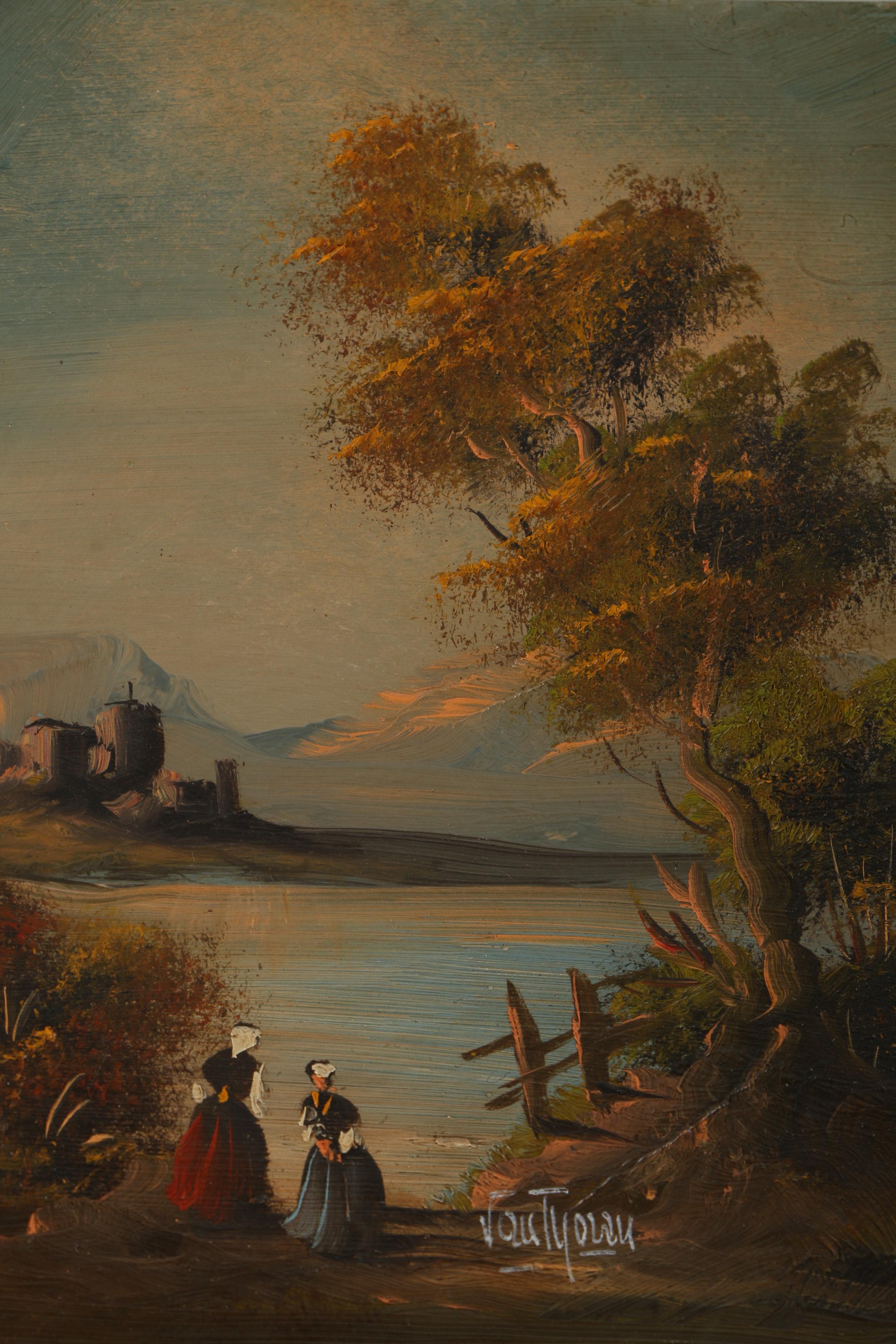 After Otto Van Thoren Oil Paintings on Copper Plate of Genre Scenes | EBTH