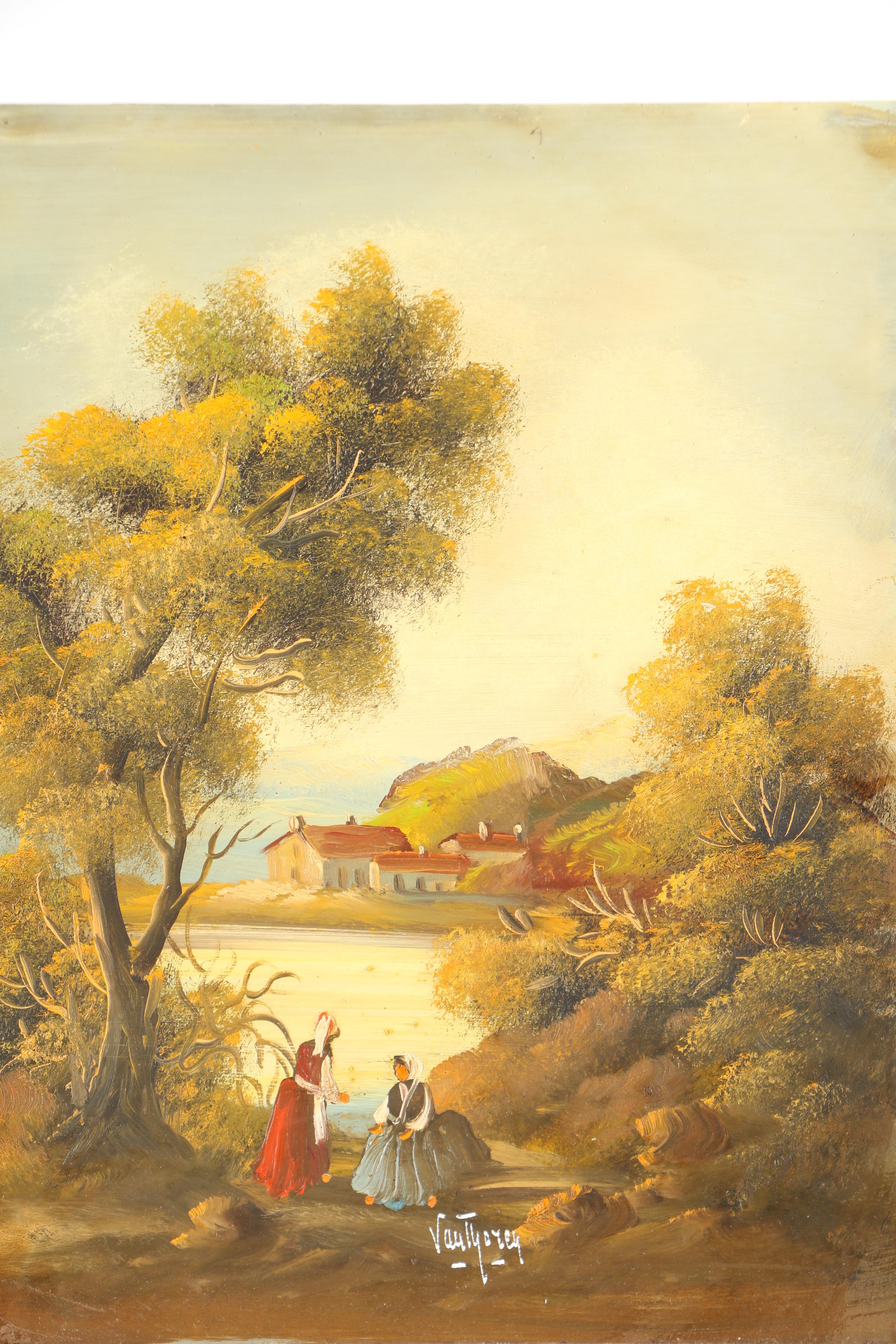 Four Otto von Thoren Oil Paintings on Copper Plates of Landscapes | EBTH