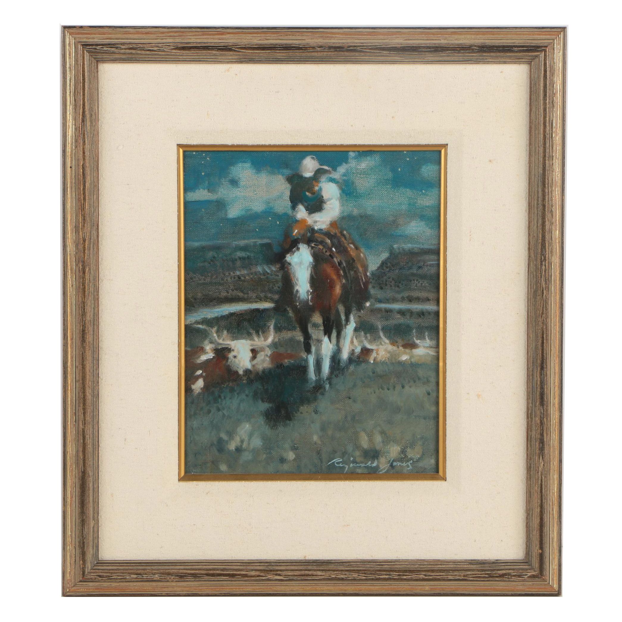 Reginald Jones Oil Painting on Canvas of Cattleman | EBTH