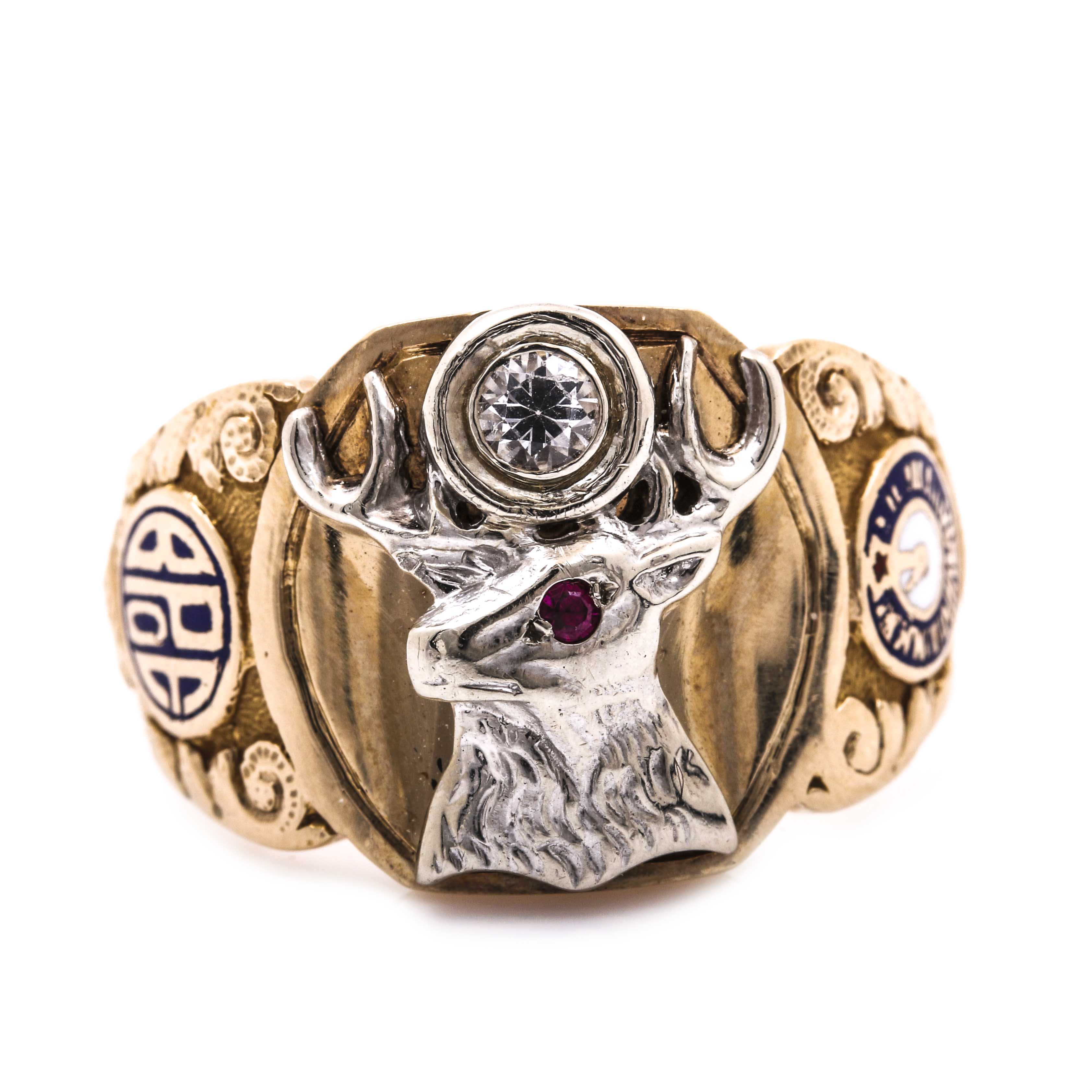 10K and 14K Yellow Gold Order of The Elks Ring | EBTH