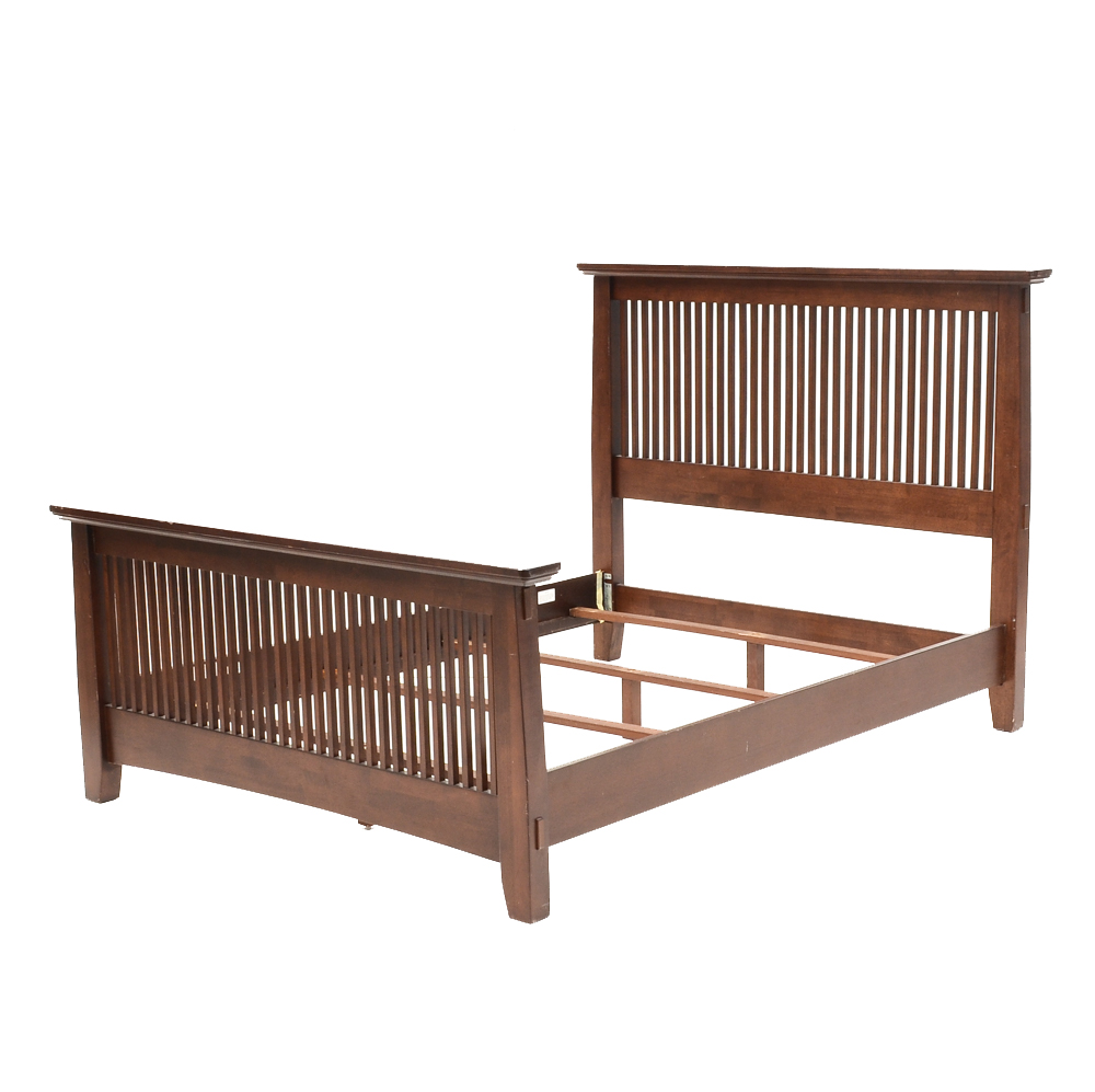 Contemporary Mission Style Queen Bed Frame | EBTH