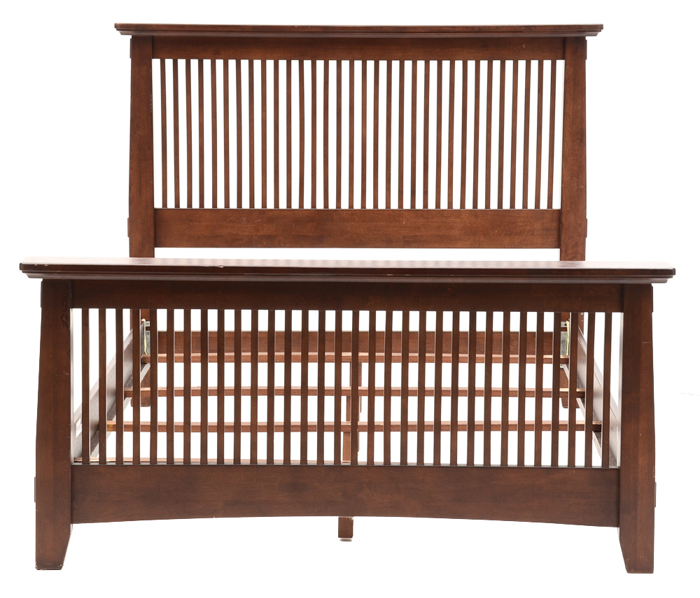 Contemporary Mission Style Queen Bed Frame | EBTH