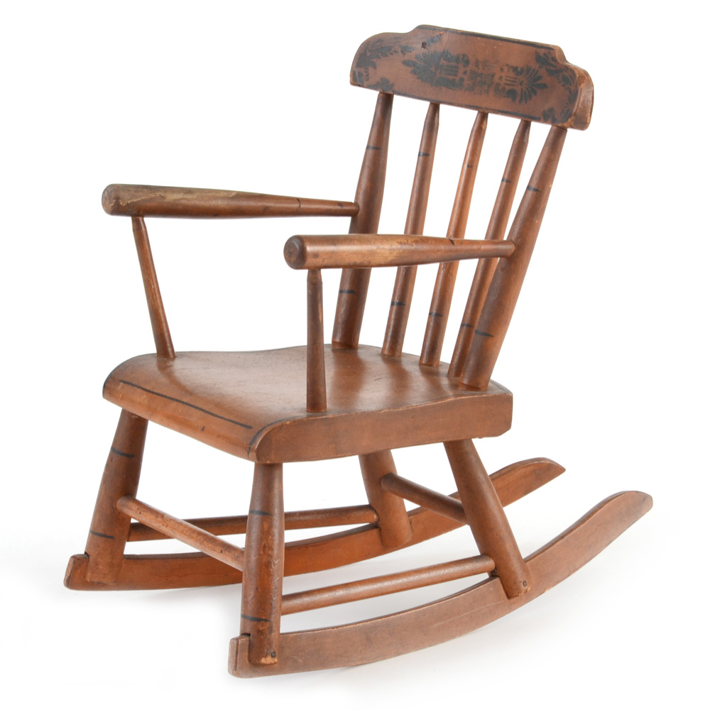 Antique Stenciled Child's Rocker | EBTH