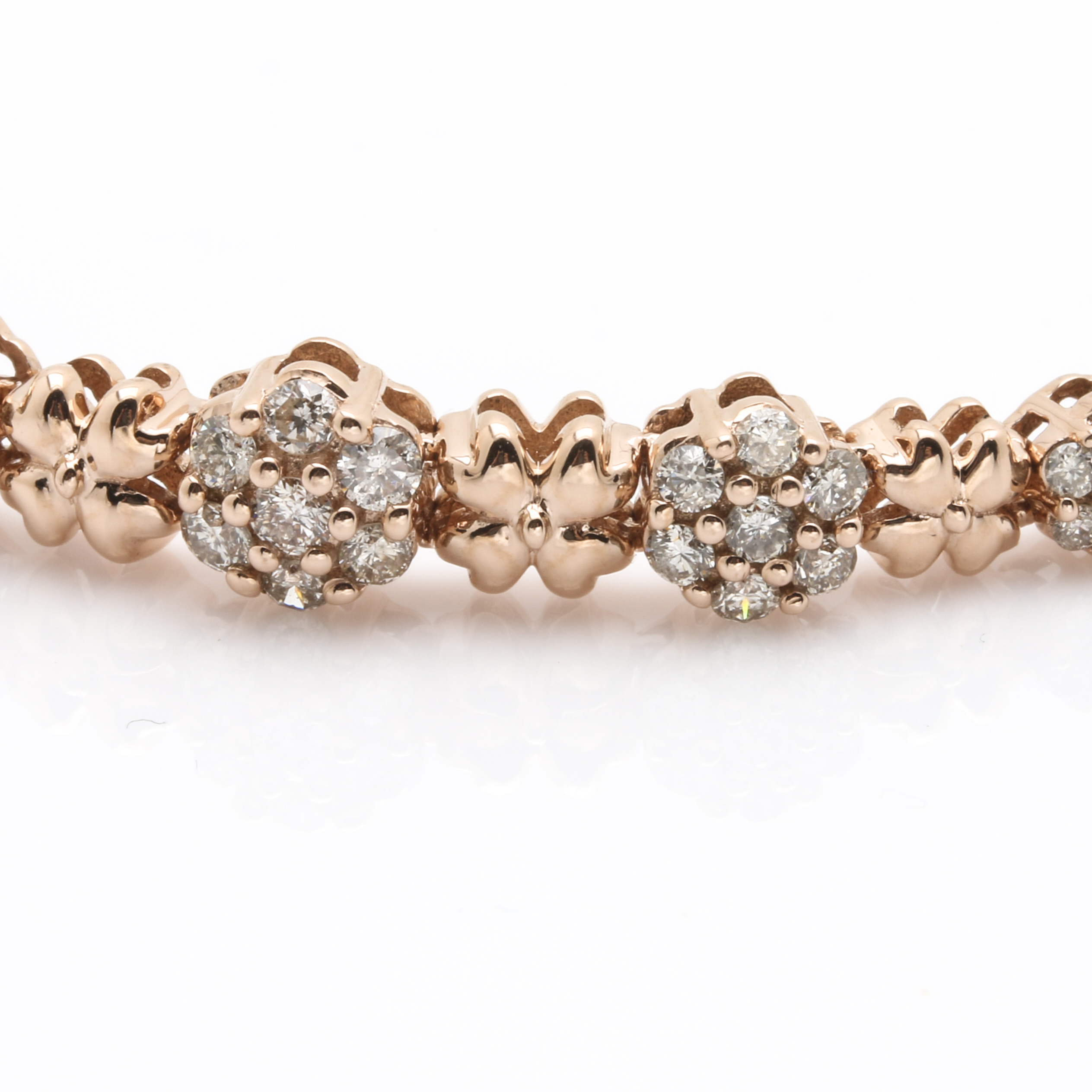 10K Rose Gold Diamond Slide Chain Bracelet | EBTH