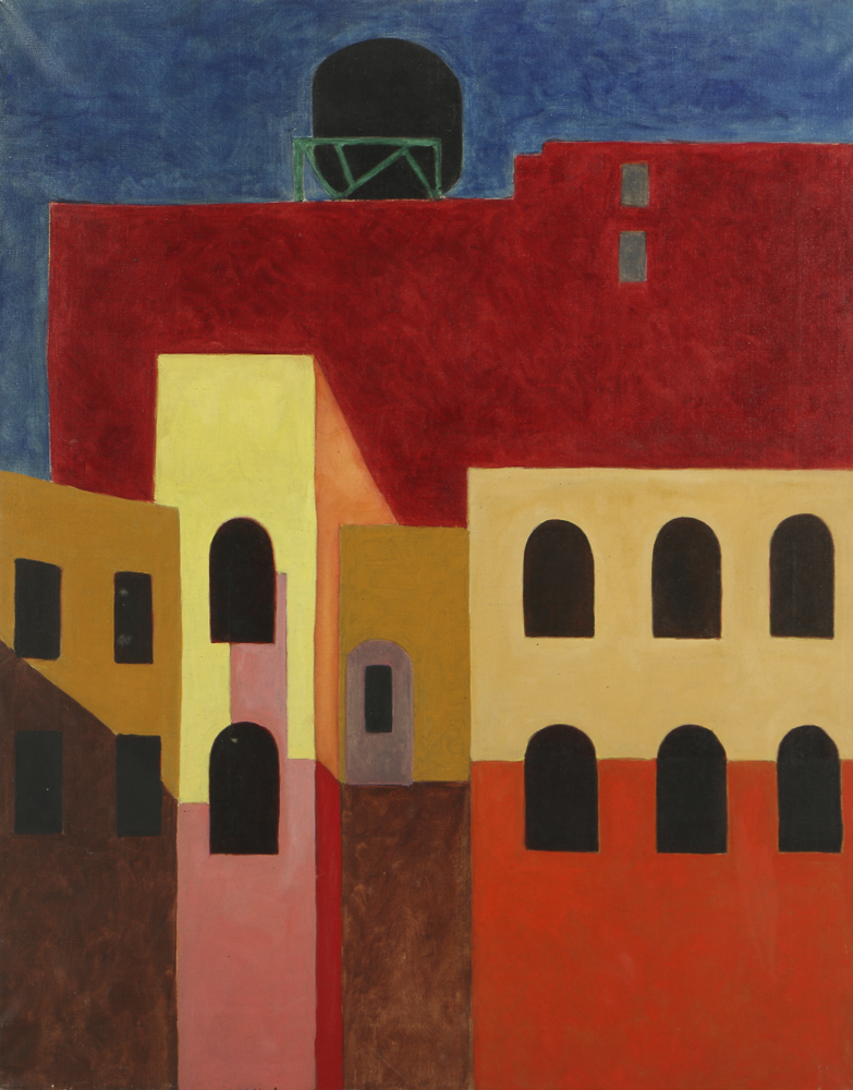 Robert Herrmann Oil Painting on Canvas "W 112 St. - Courtyard (NY)" | EBTH