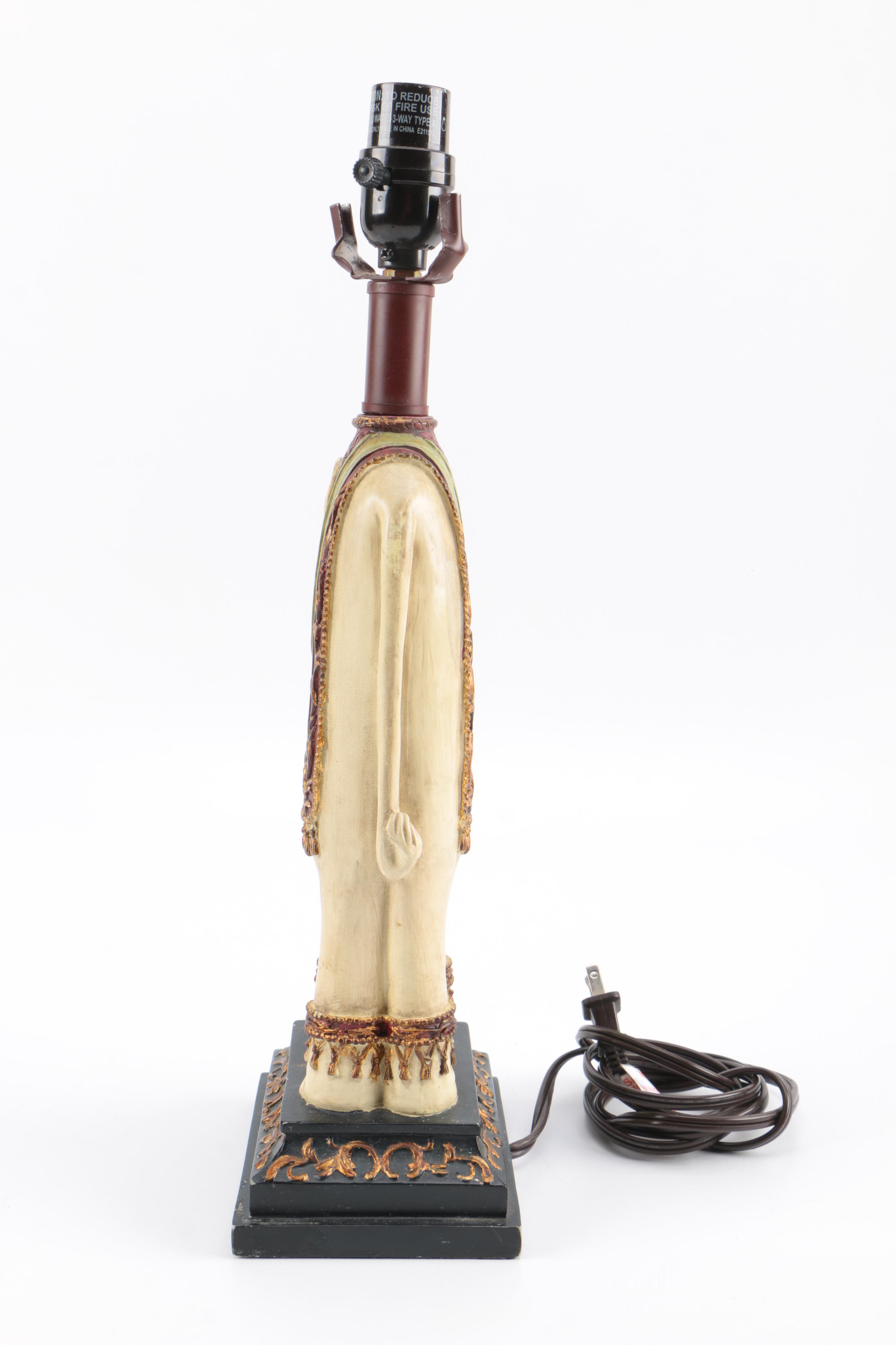 Off White Resin Elephant Lamp | EBTH