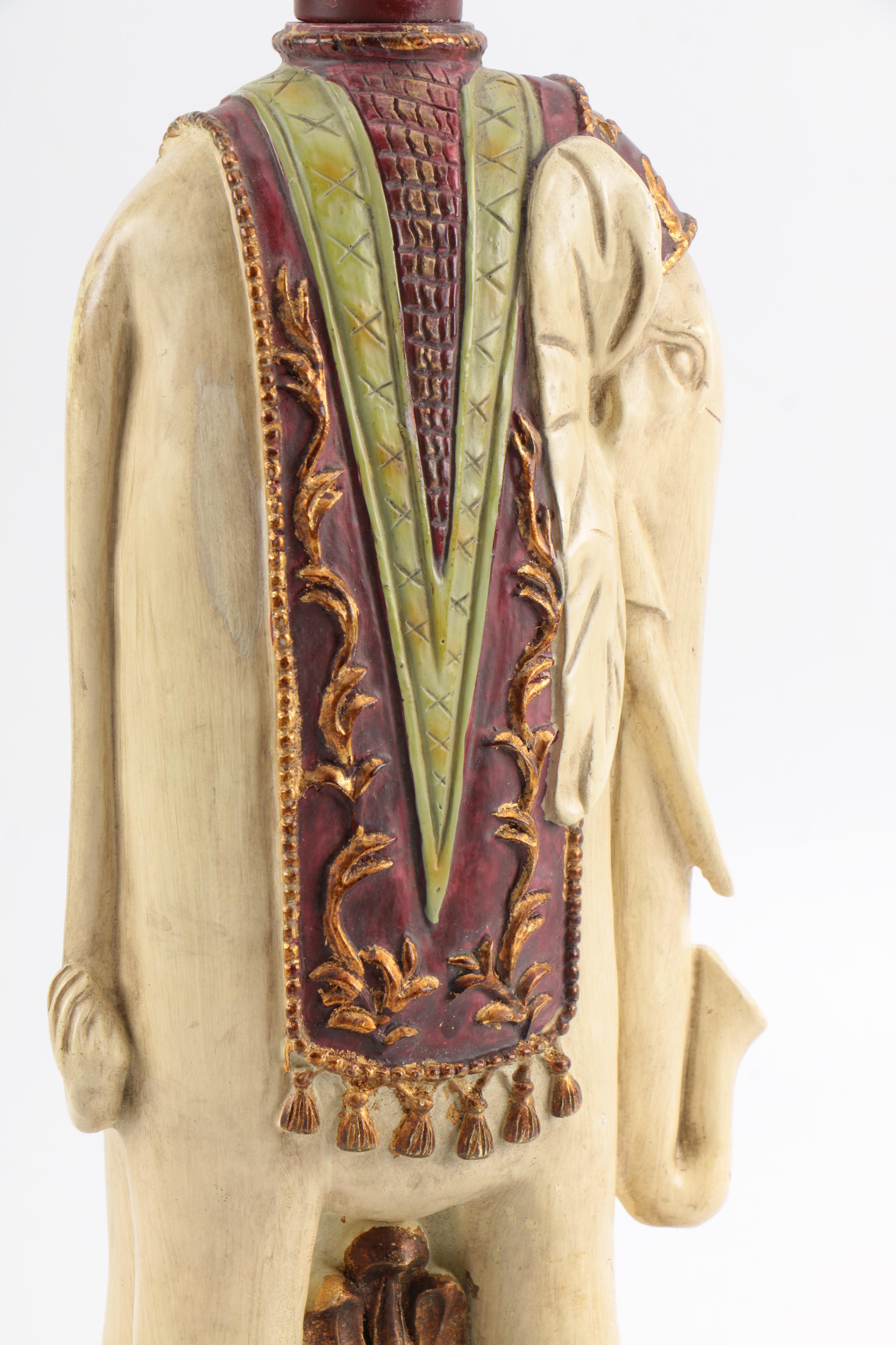 Off White Resin Elephant Lamp | EBTH