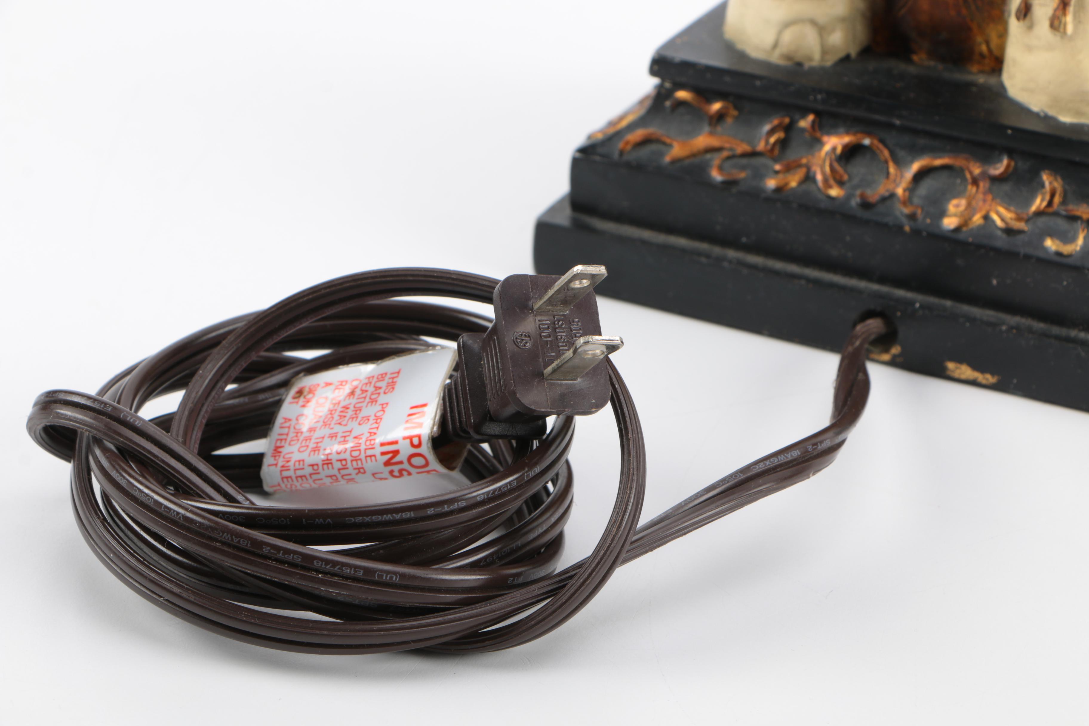 Off White Resin Elephant Lamp | EBTH