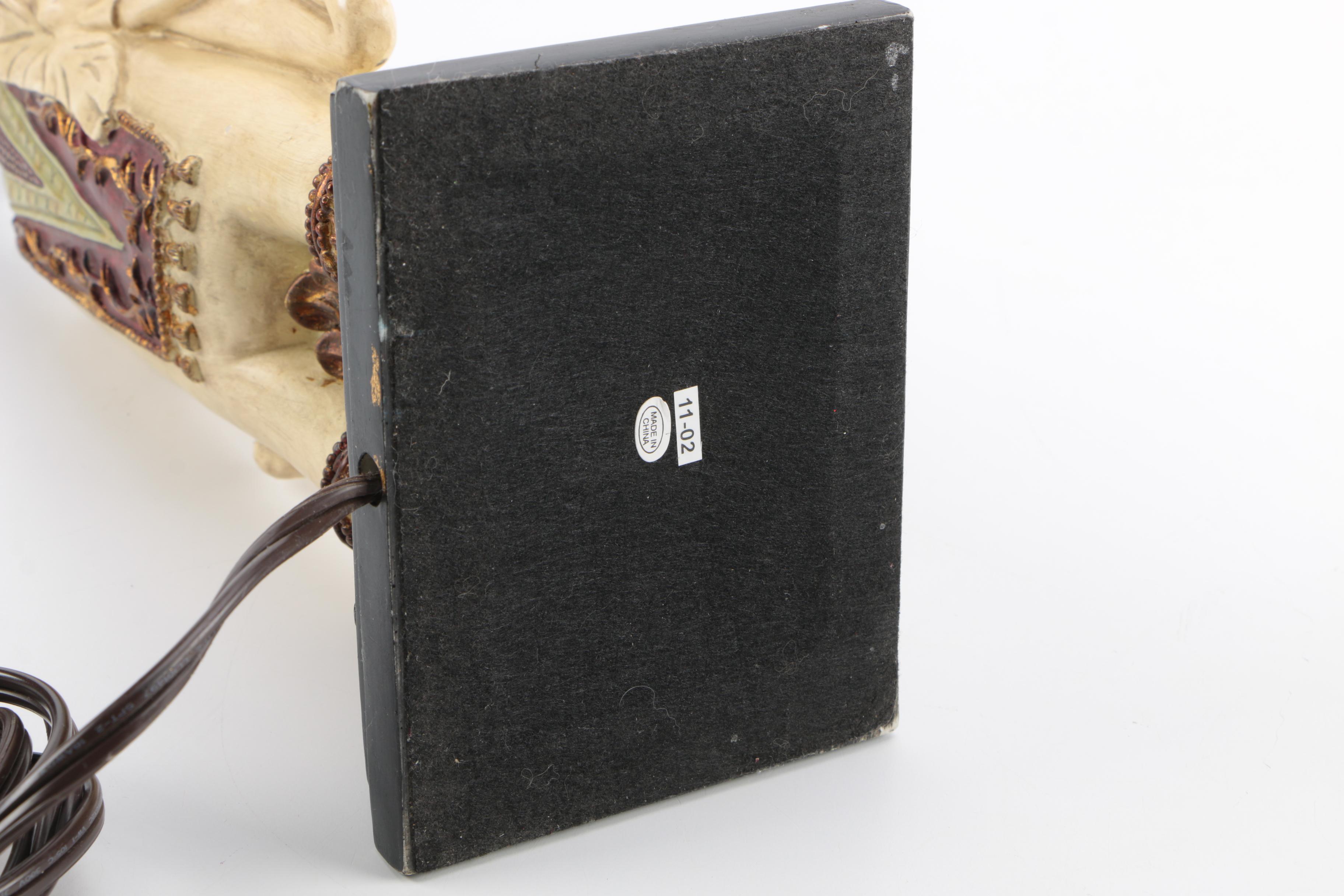 Off White Resin Elephant Lamp | EBTH