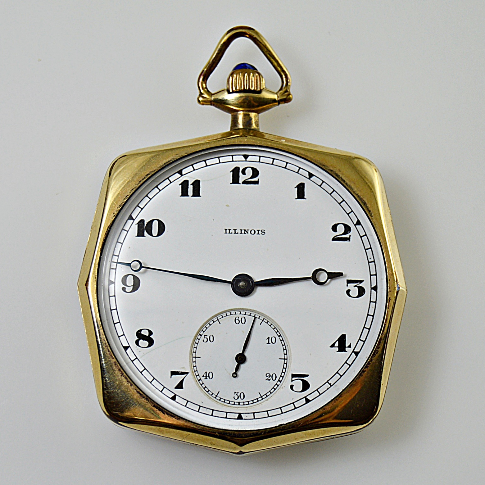 Vintage Illinois Octagonal Open Face Pocket Watch | EBTH