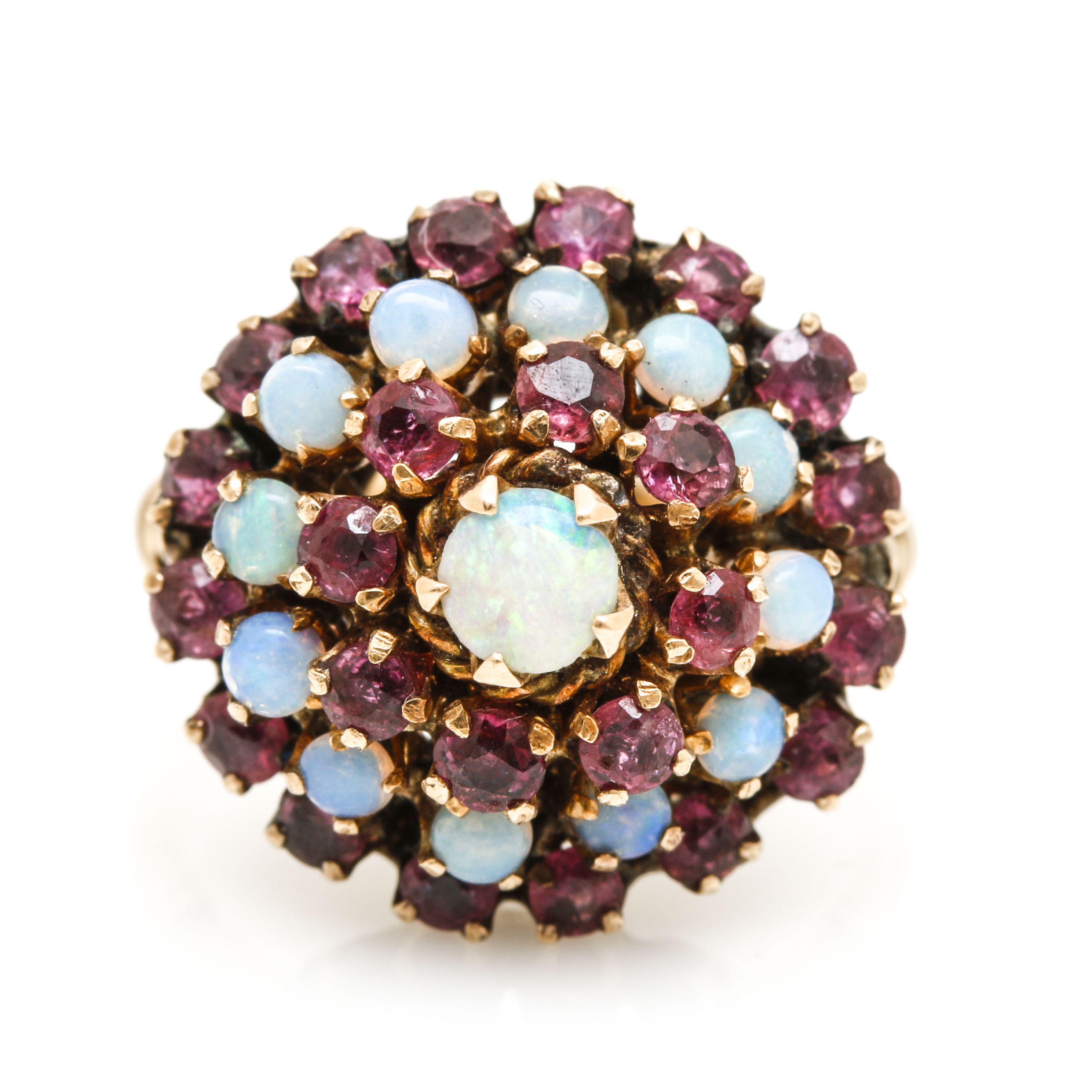 14K Yellow Gold Ruby and Opal Ring | EBTH