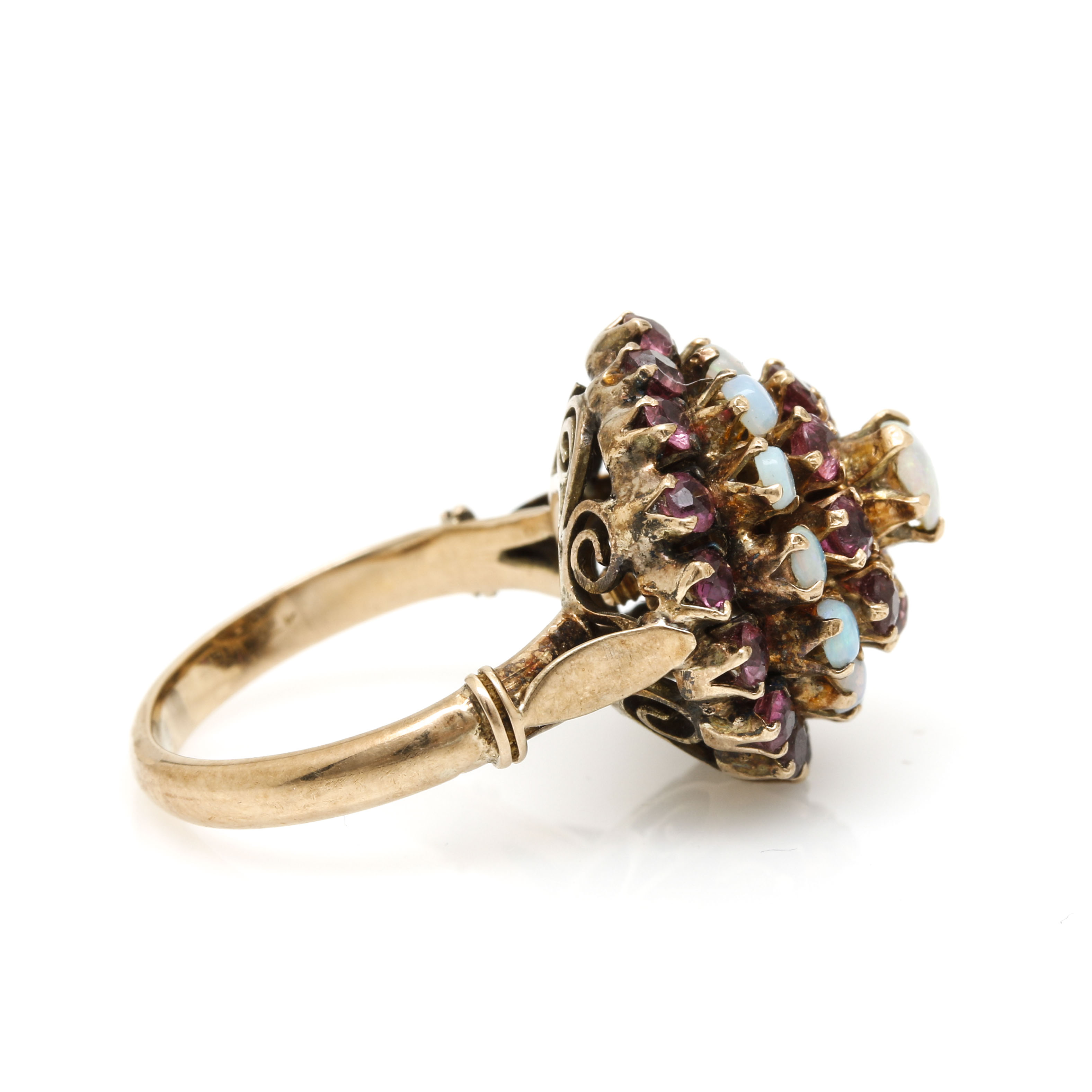14K Yellow Gold Ruby and Opal Ring | EBTH