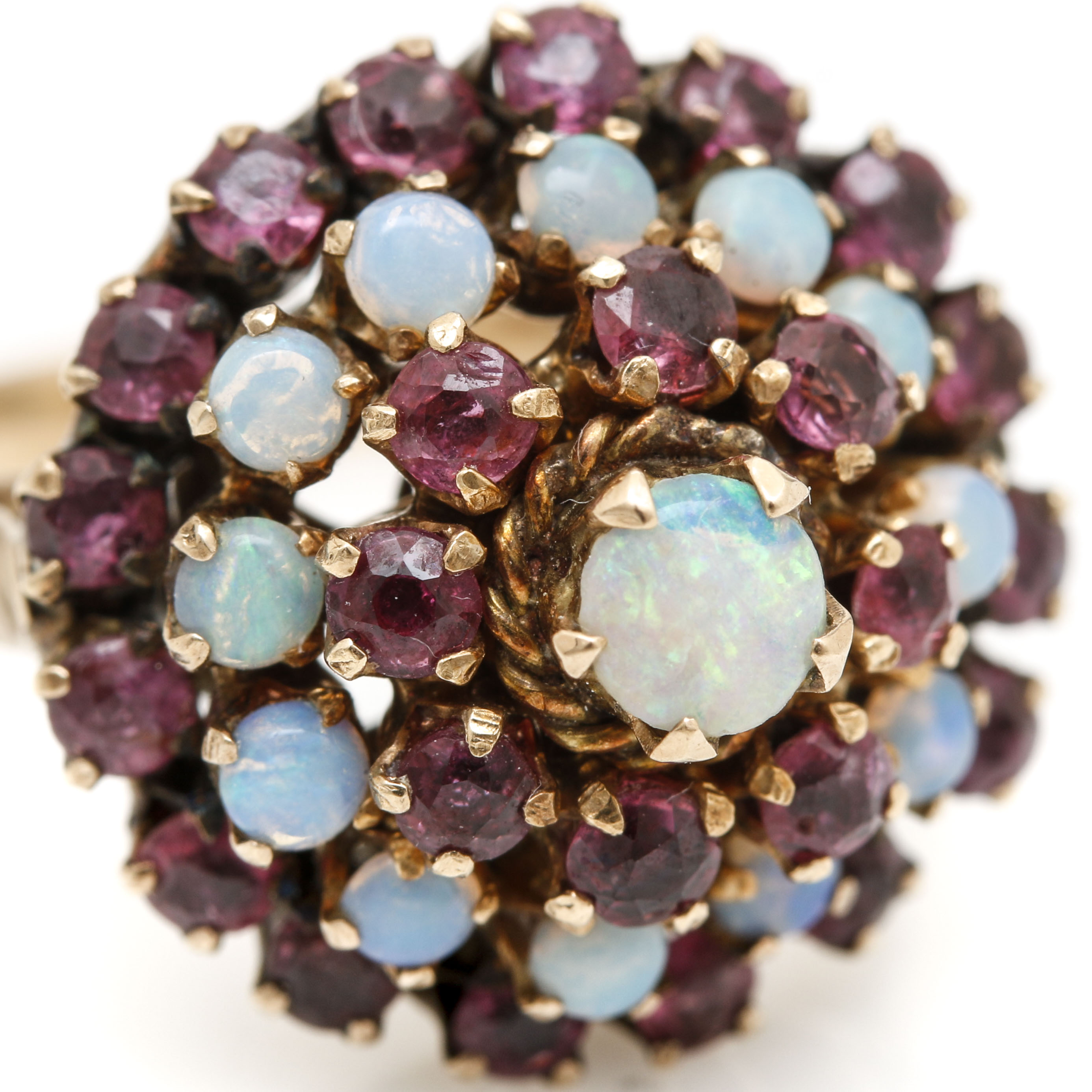 14K Yellow Gold Ruby and Opal Ring | EBTH