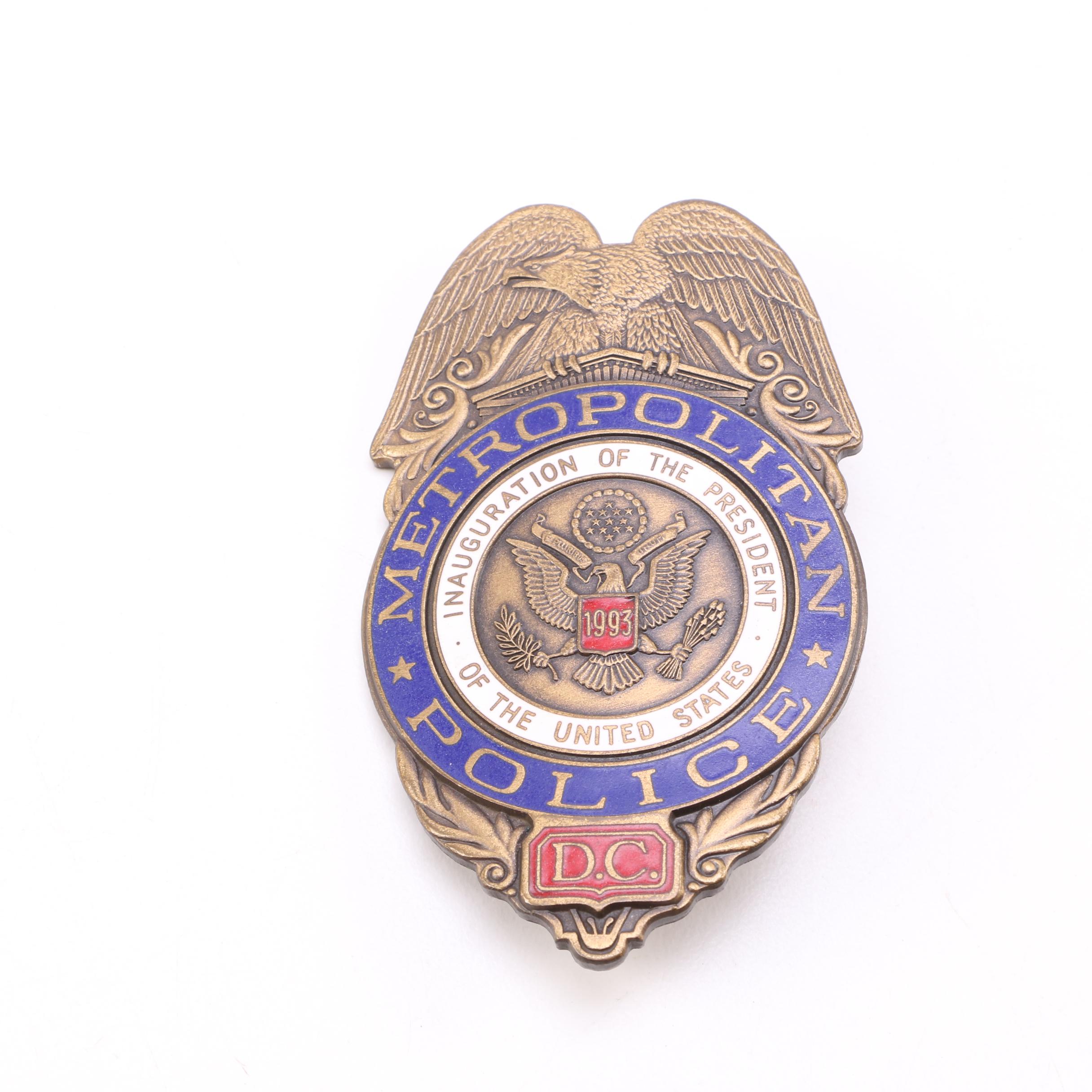 1993 Presidential Inauguration DC Metro Police Badge | EBTH