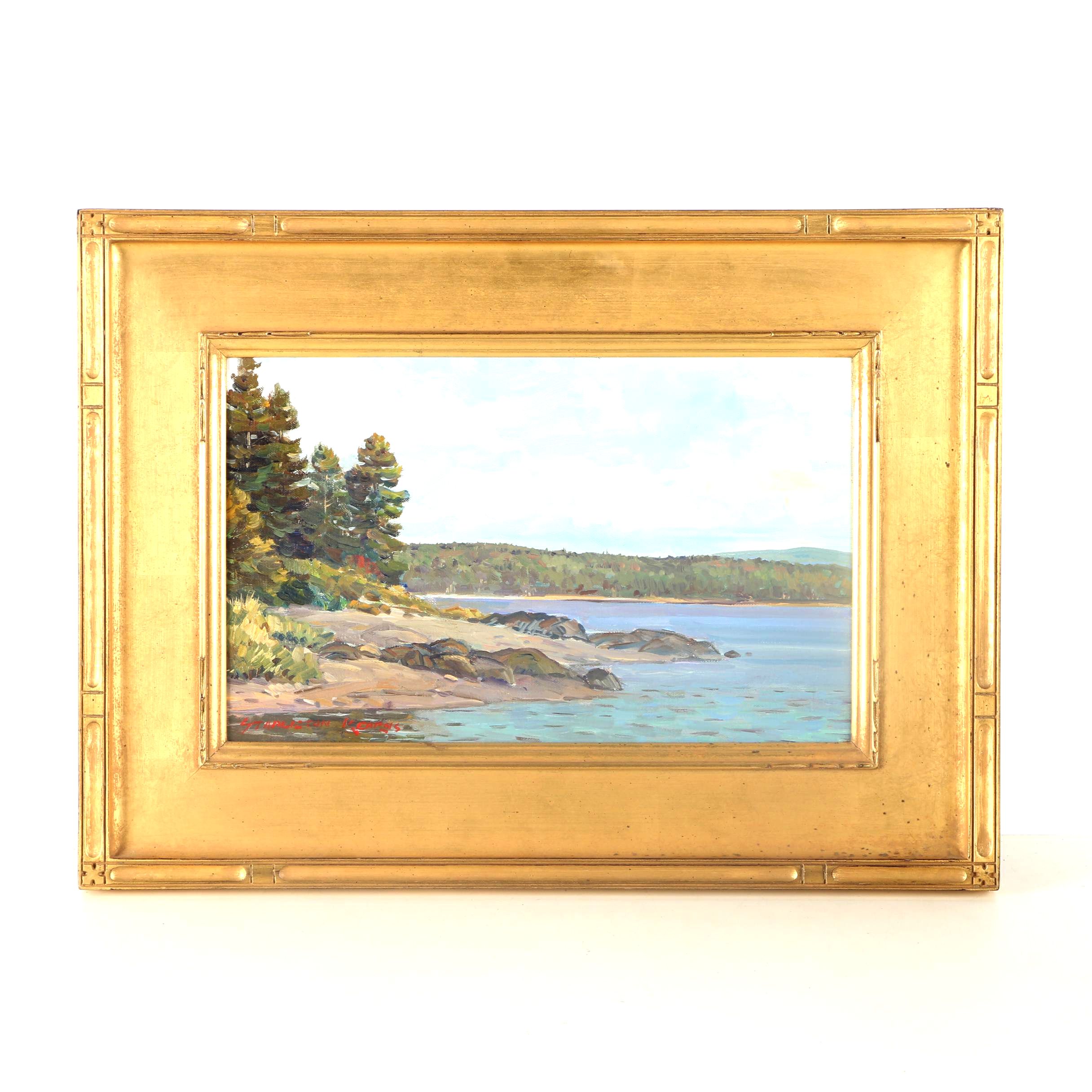 Stapleton Kearns Oil Painting on Canvas of Shore Scene | EBTH