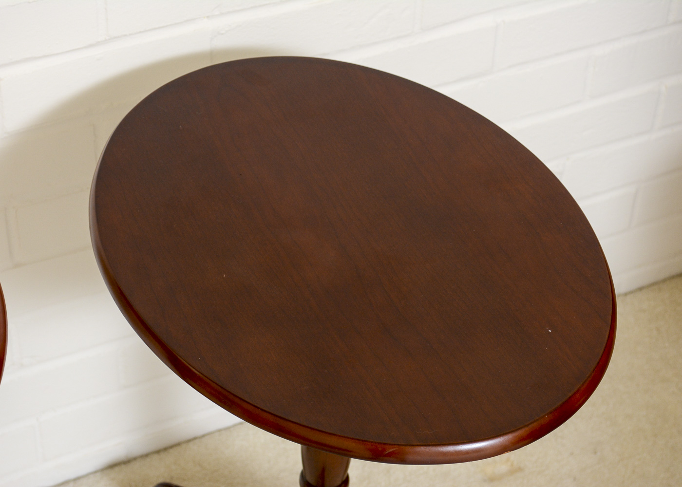 Blue Velour Wingback Chairs by Rowe and Accent Tables | EBTH