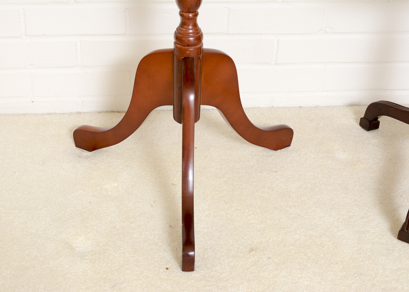 Blue Velour Wingback Chairs by Rowe and Accent Tables | EBTH