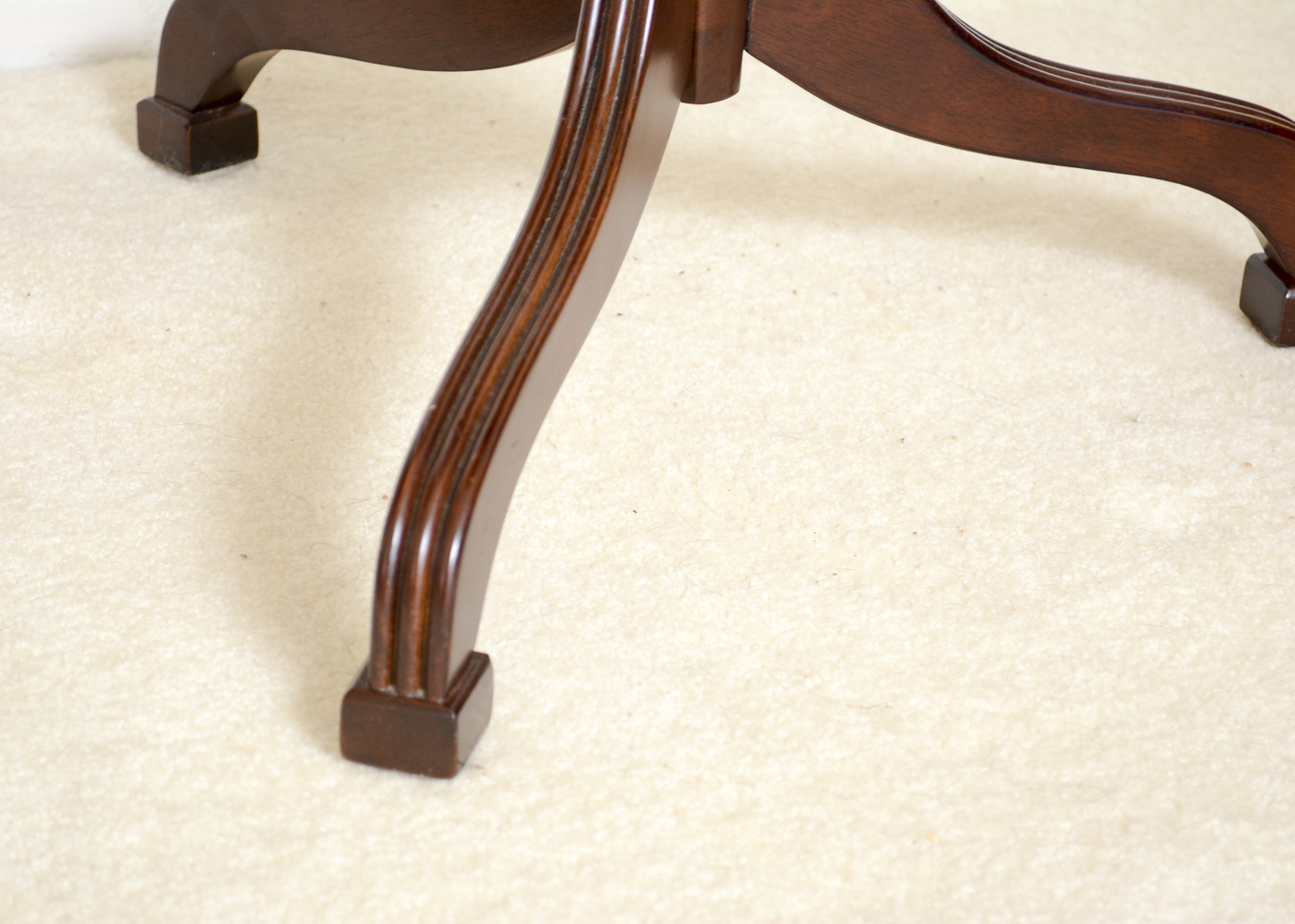 Blue Velour Wingback Chairs by Rowe and Accent Tables | EBTH