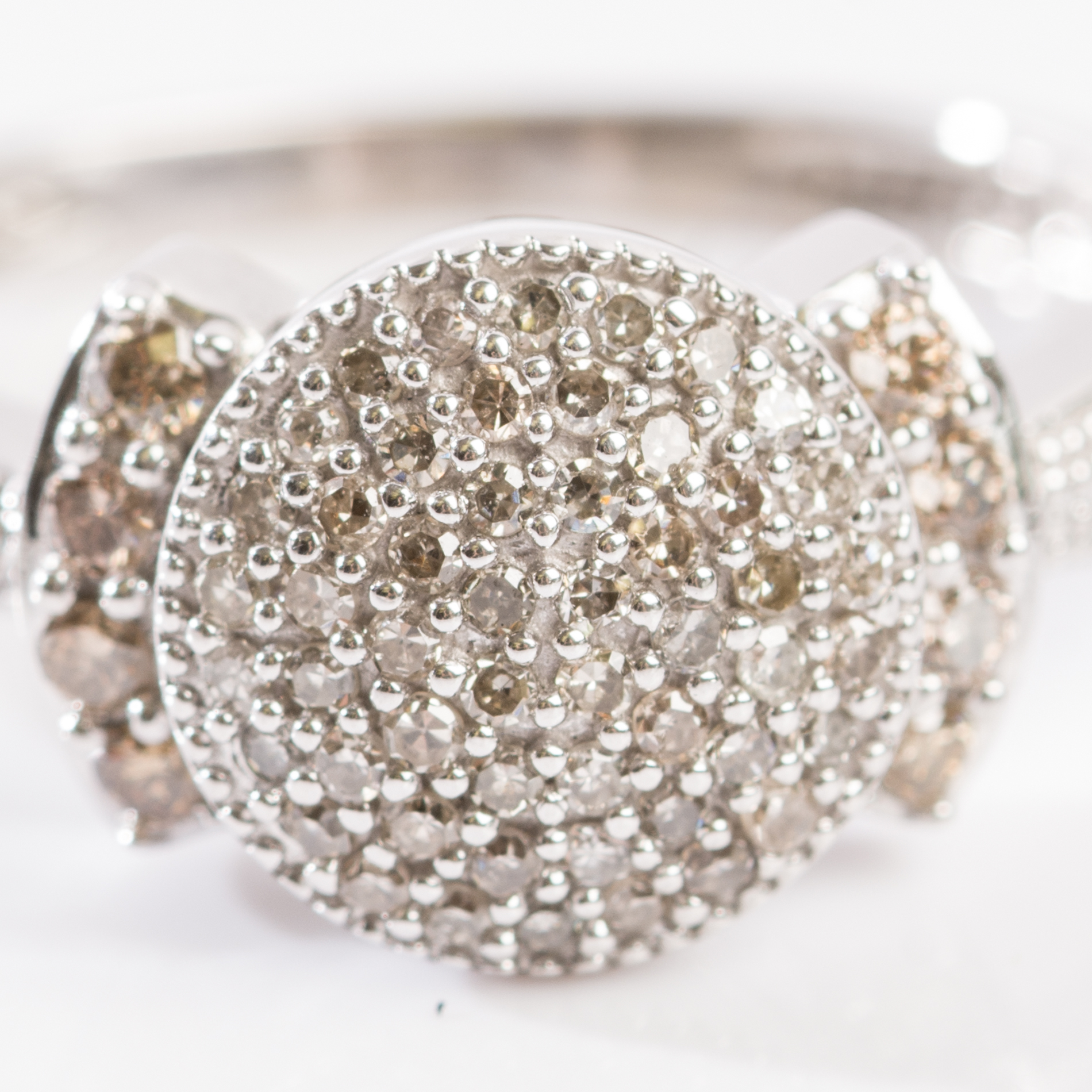 14K White Gold Diamond Cluster Ring | EBTH