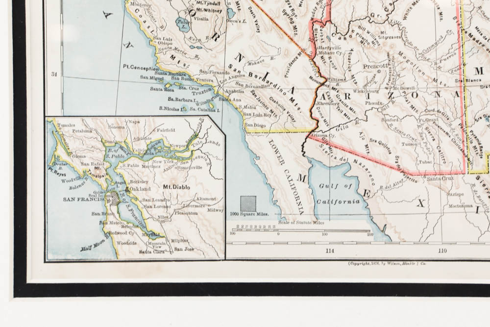 1876 American Map of the Western States After Adolph von Steinwehr | EBTH