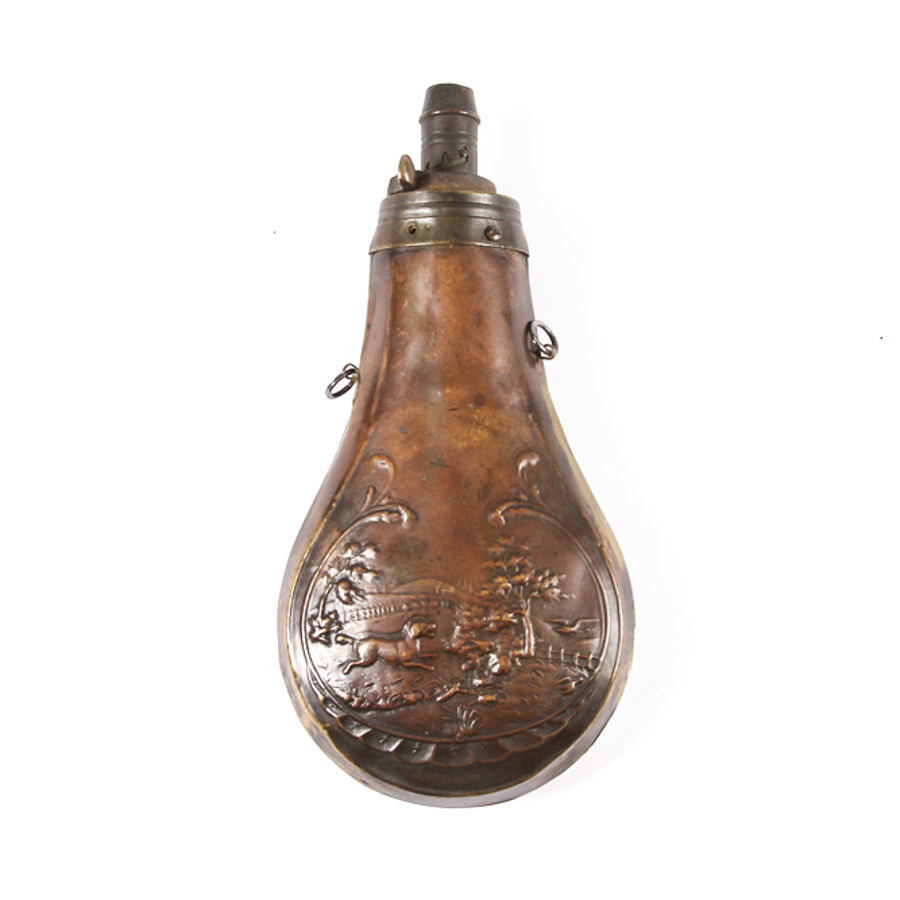 Vintage Metal Gunpowder Flask | EBTH