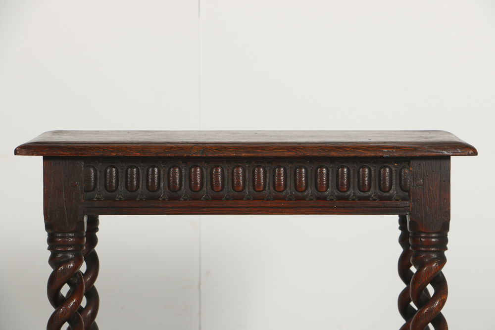 19th Century Double Barley Twist Oak Bench | EBTH