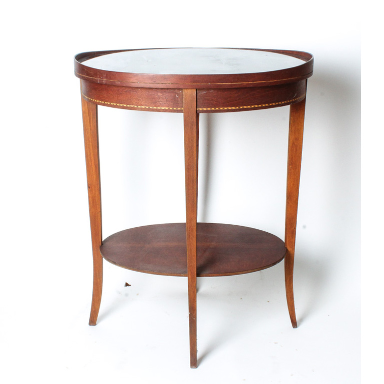 Oval Side Table with Glass Top | EBTH