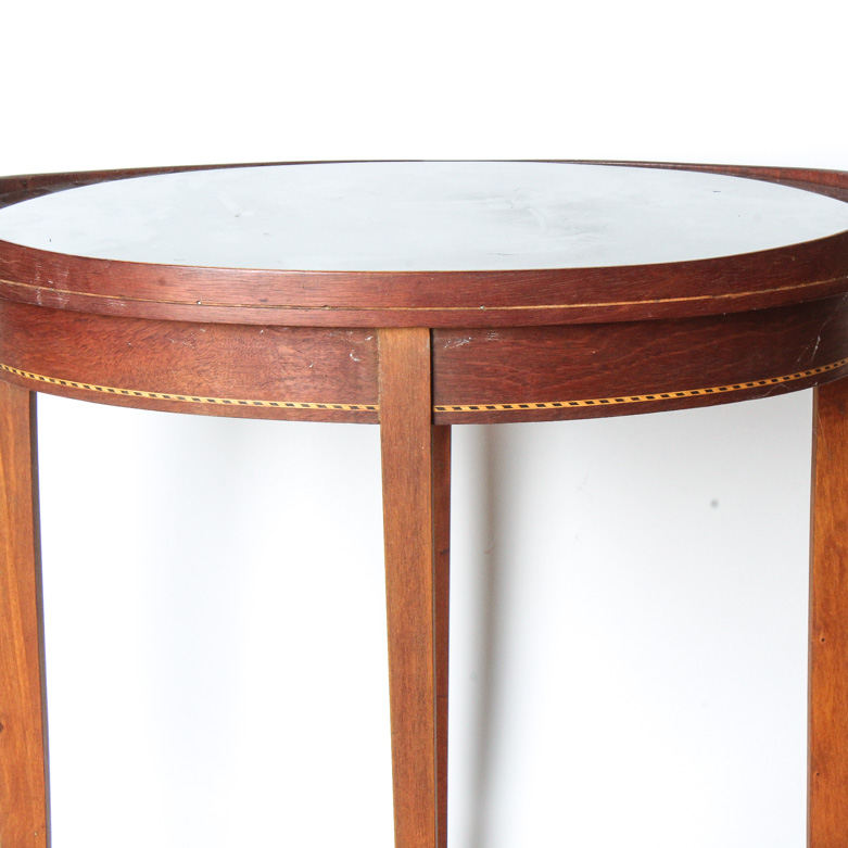 Oval Side Table with Glass Top | EBTH