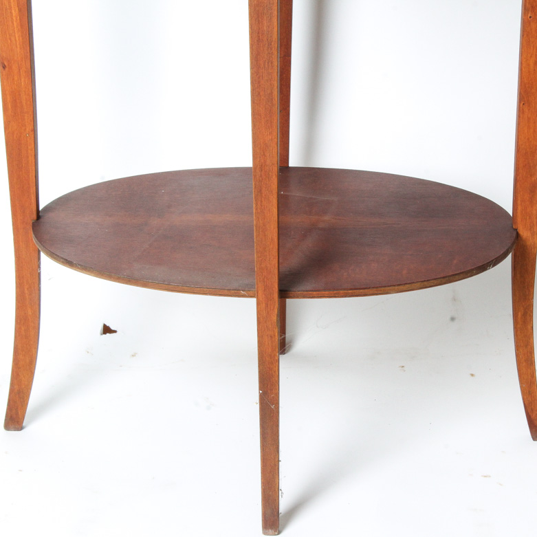 Oval Side Table with Glass Top | EBTH