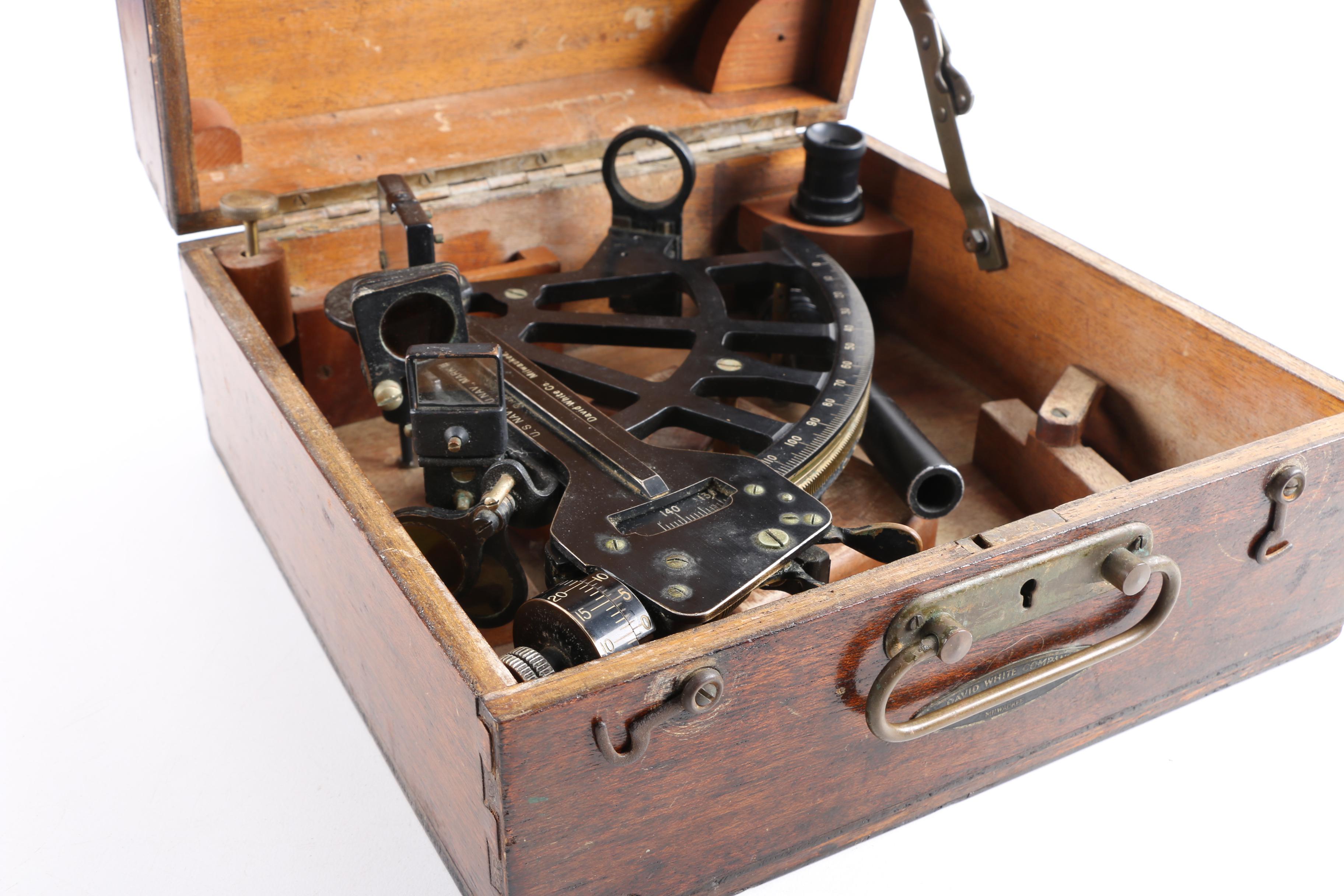 1940s David White Co Mark II Sextant and Case | EBTH