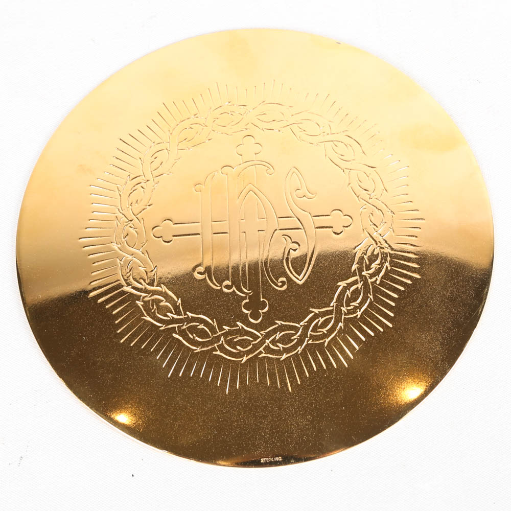 Silver Gilt IHS Communion Paten | EBTH